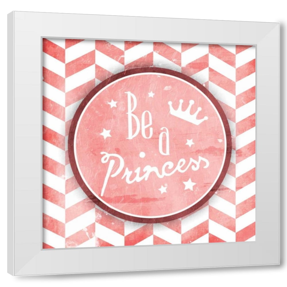 Jace Grey 4x14 White Modern Wood Framed Wall Art Titled - Pink Princess ...