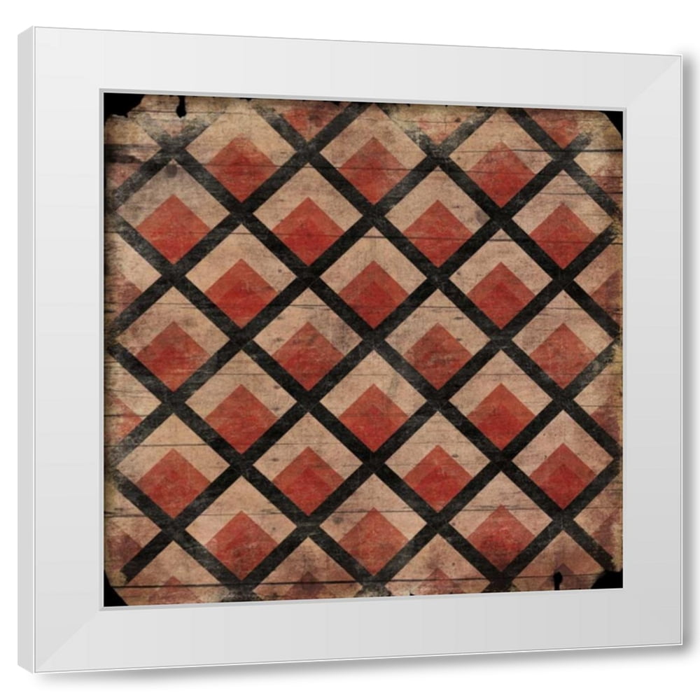 Jace Grey 4x14 White Modern Wood Framed Wall Art Titled - Red pattern ...