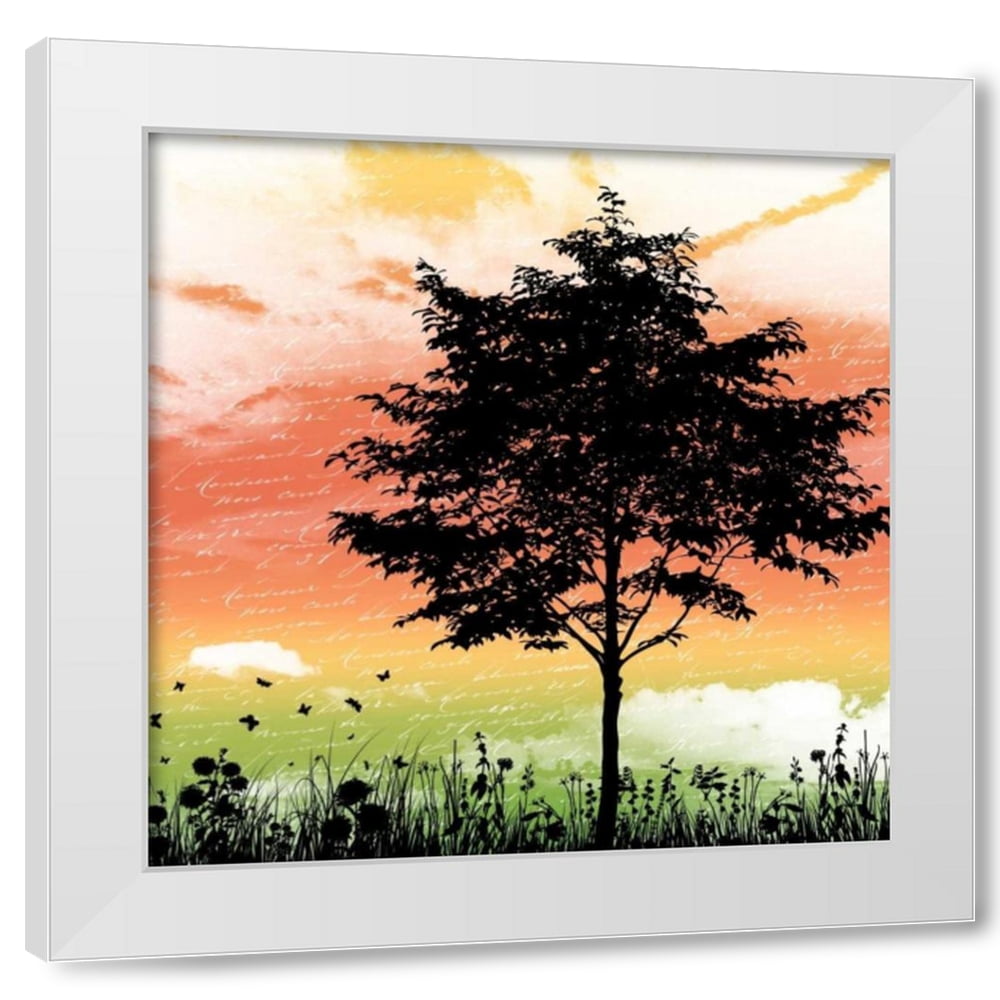 Jace Grey 4x14 White Modern Wood Framed Wall Art Titled - Silo tree ...