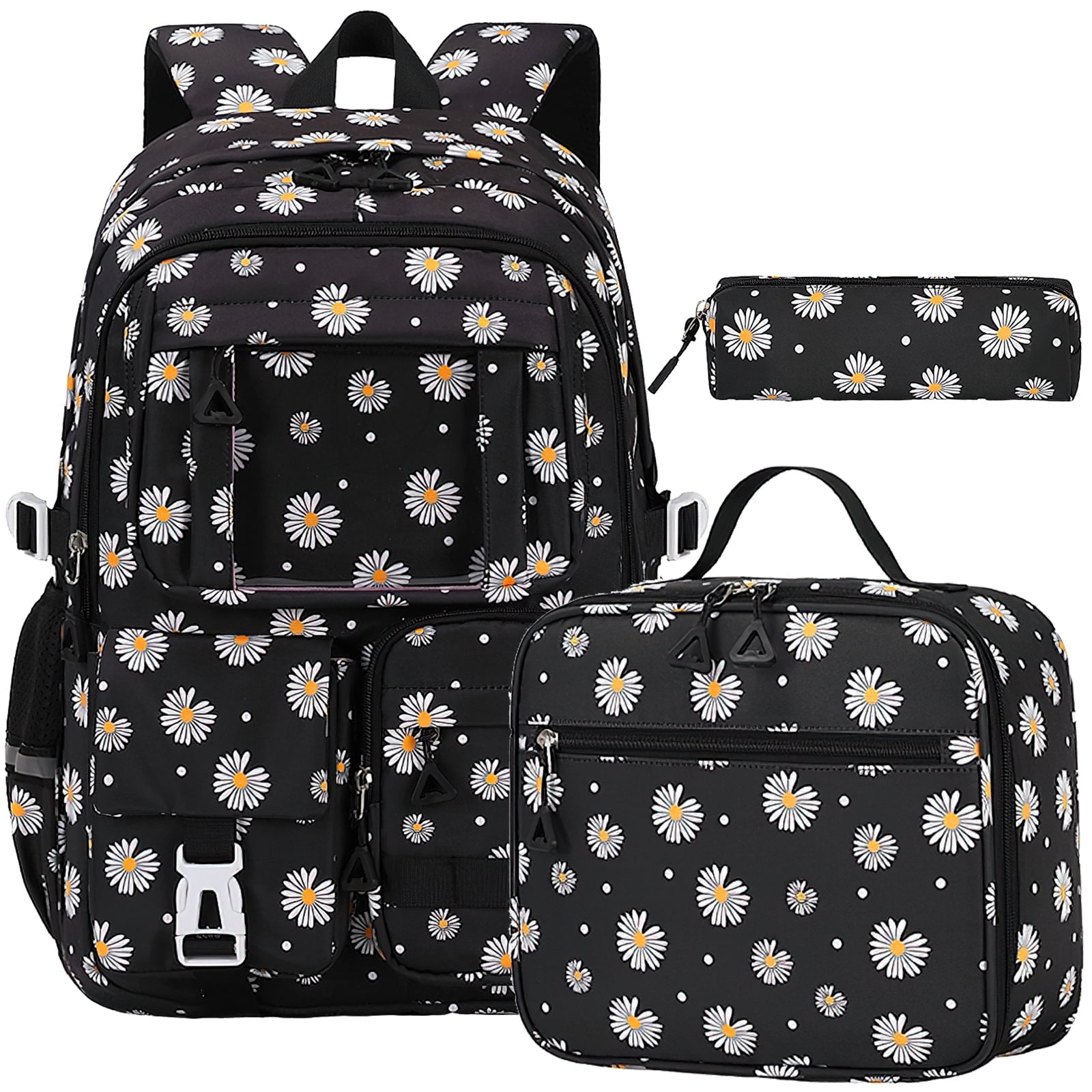 Jaceeshlyn School Backpacks for Teens 3PCS Set Middle School Bookbag ...