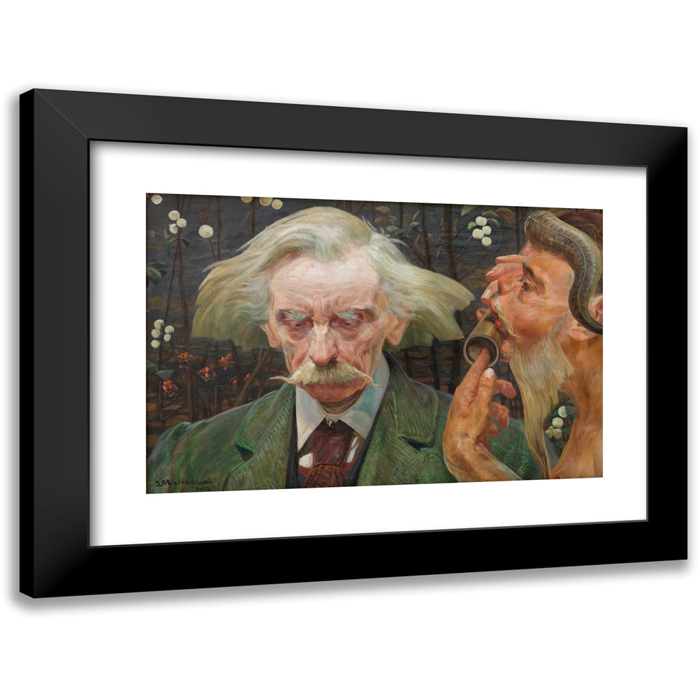 Jacek Malczewski 24x17 Black Modern Framed Museum Art Print Titled - The Unknown Note (1902 ...