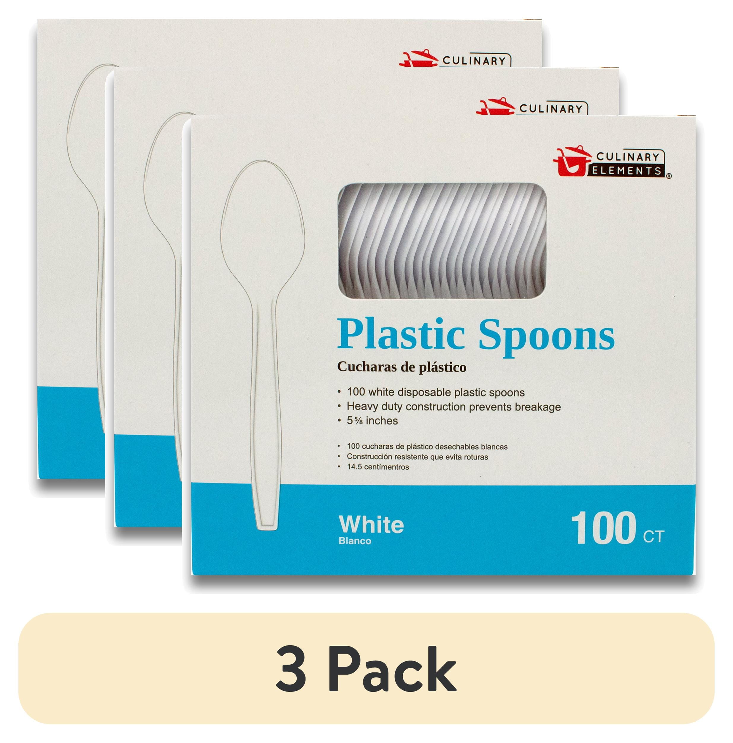 (3 pack) Jacent Disposable White Plastic Spoons, Plastic Cutlery ...