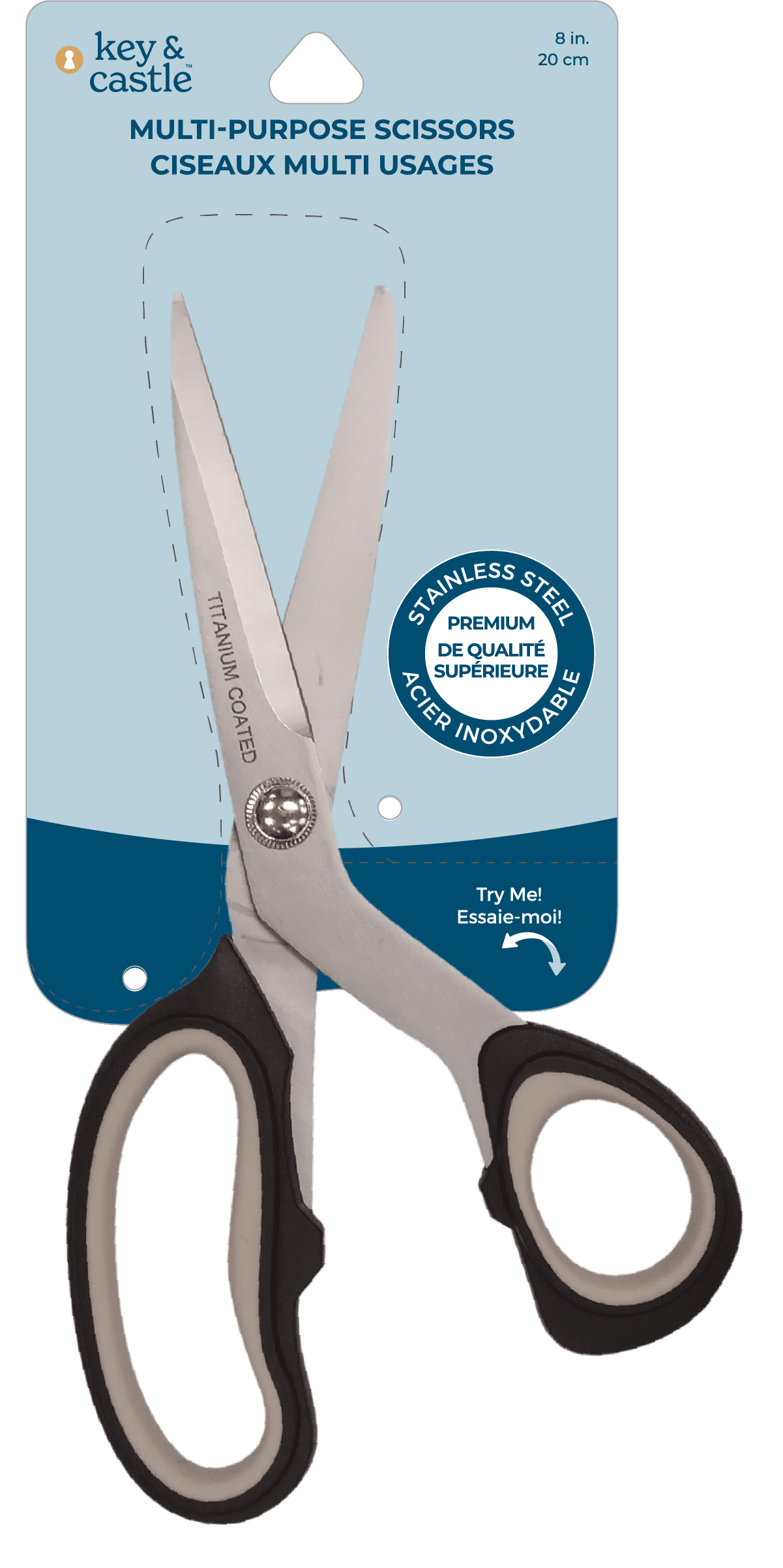 Key & Castle Soft Grip Scissor, 8 inch - Walmart.com