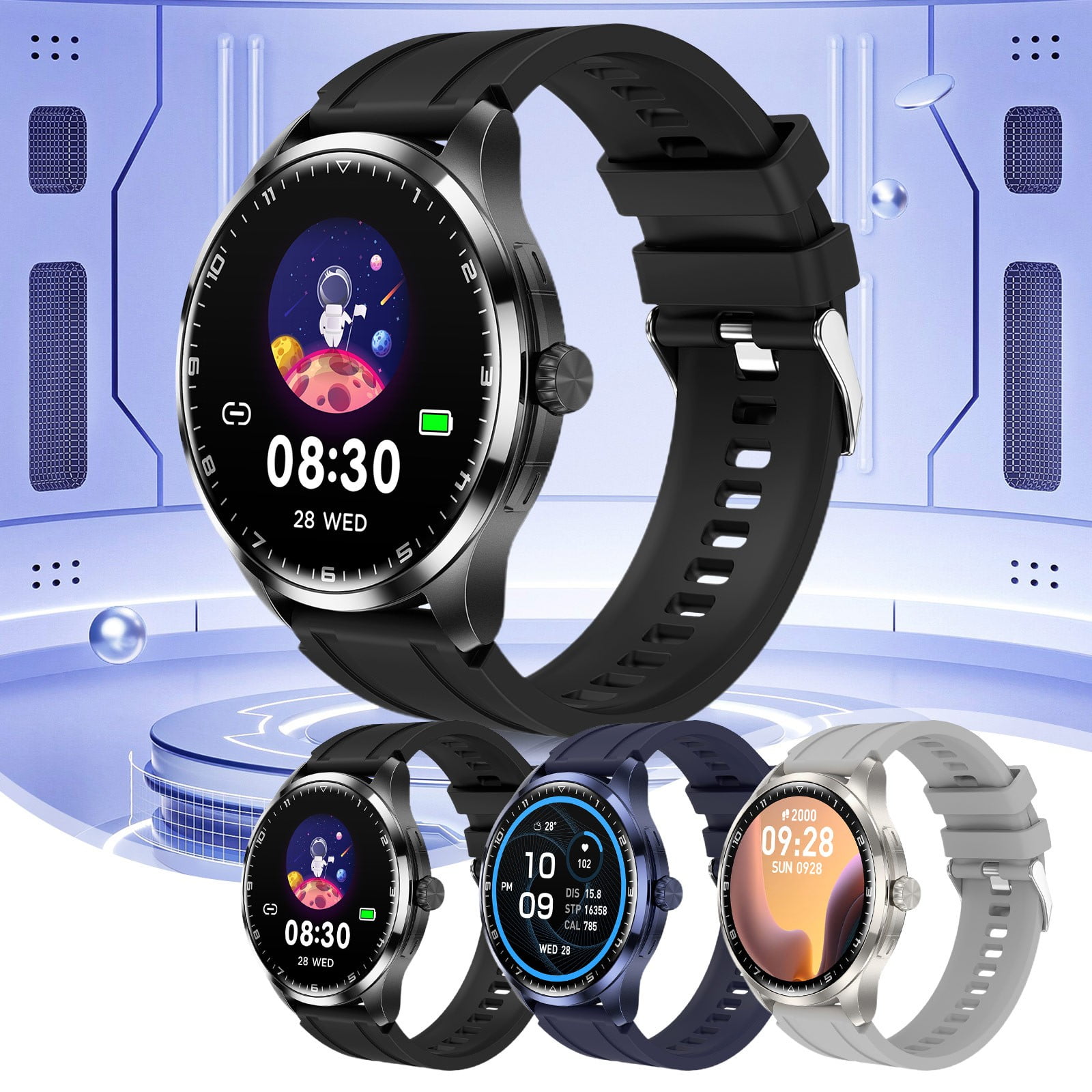 Jacenvly 1.46 Inch Circular Full Color Screen Bluetooth Call ...