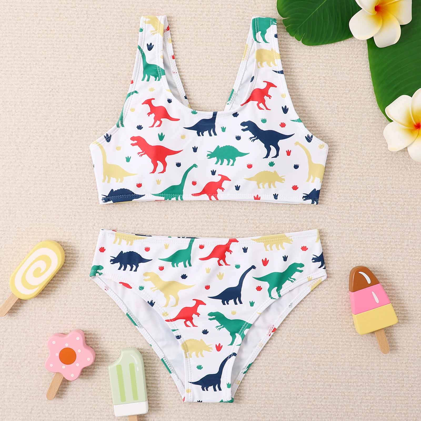 Jacenvly 2 Piece Swimsuits for Kids Clearance Quick Drying Baby Girls ...