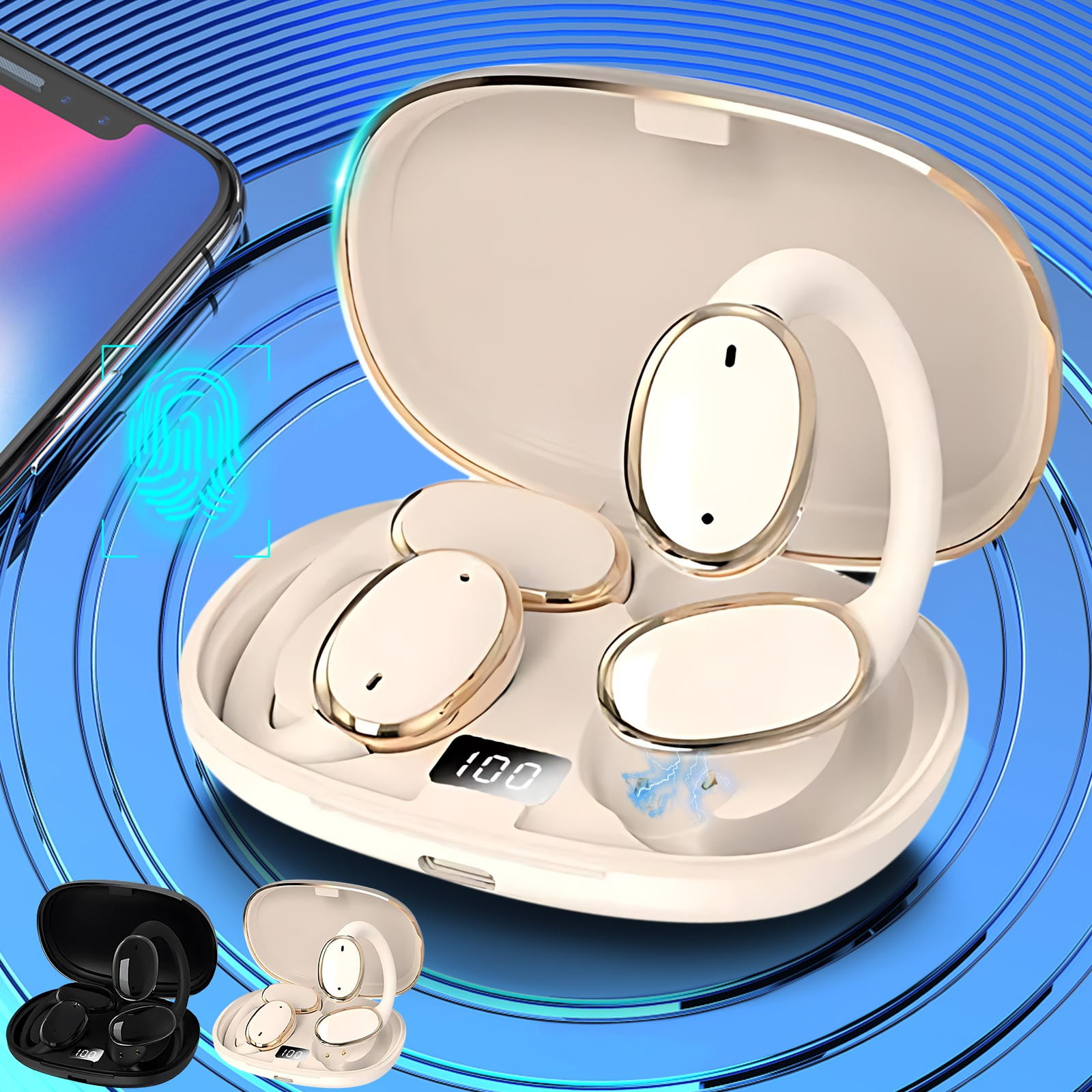 Jacenvly 2024 Bluetooth Headphones Ear-Hook Border New Bluetooth 5.4 ...