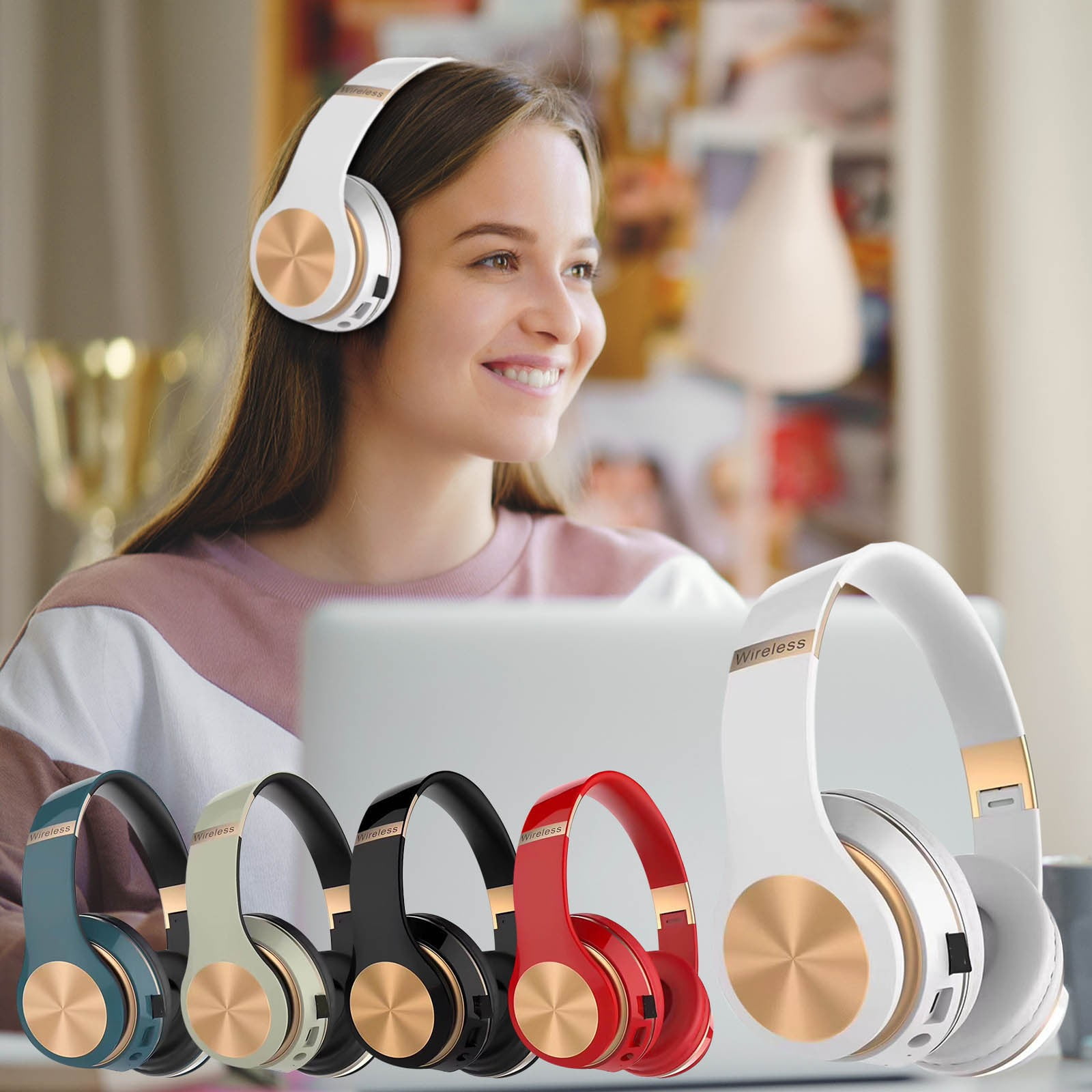 Jacenvly 2024 Bluetooth Headphones Over Ear Wireless Bluetooth 5.3 ...