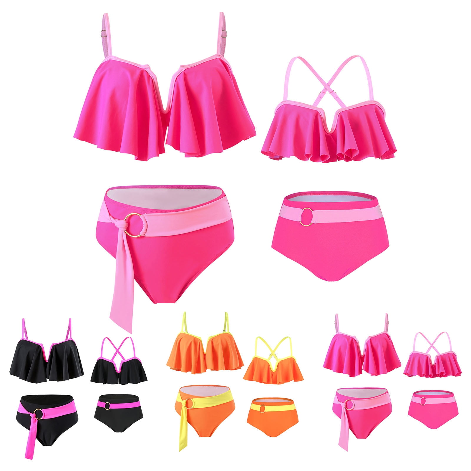Jacenvly 2024 Family Swimsuits Matching Set Clearance Satiny Swimwears ...