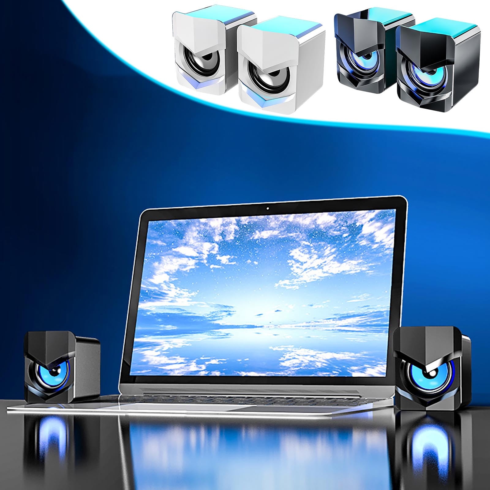 Jacenvly 2024 New Alarm Clock Radio Laptop Small Speaker Desktop Usb ...