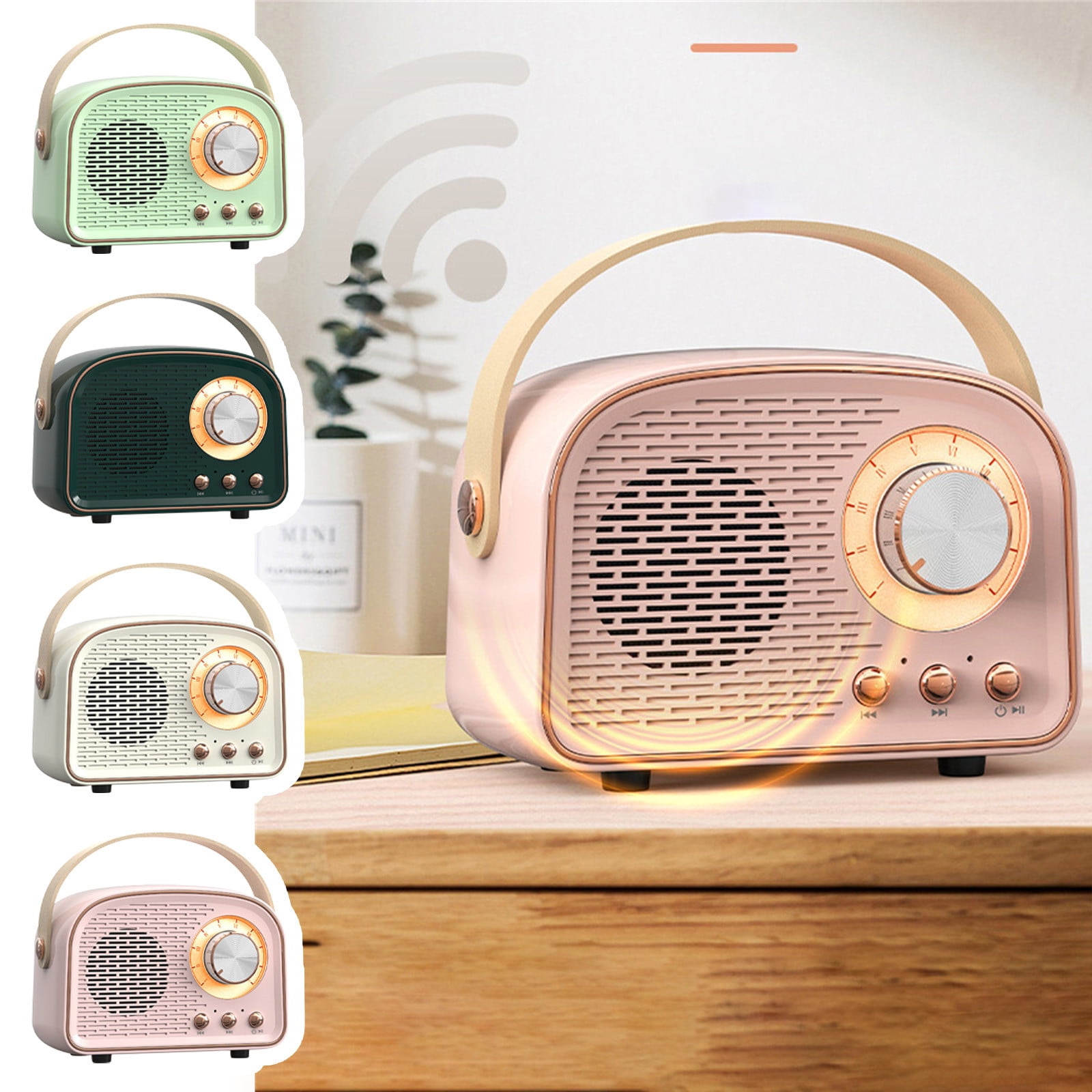 Jacenvly 2024 New Alarm Clock Radio Retro Bluetooth Speaker Mini ...