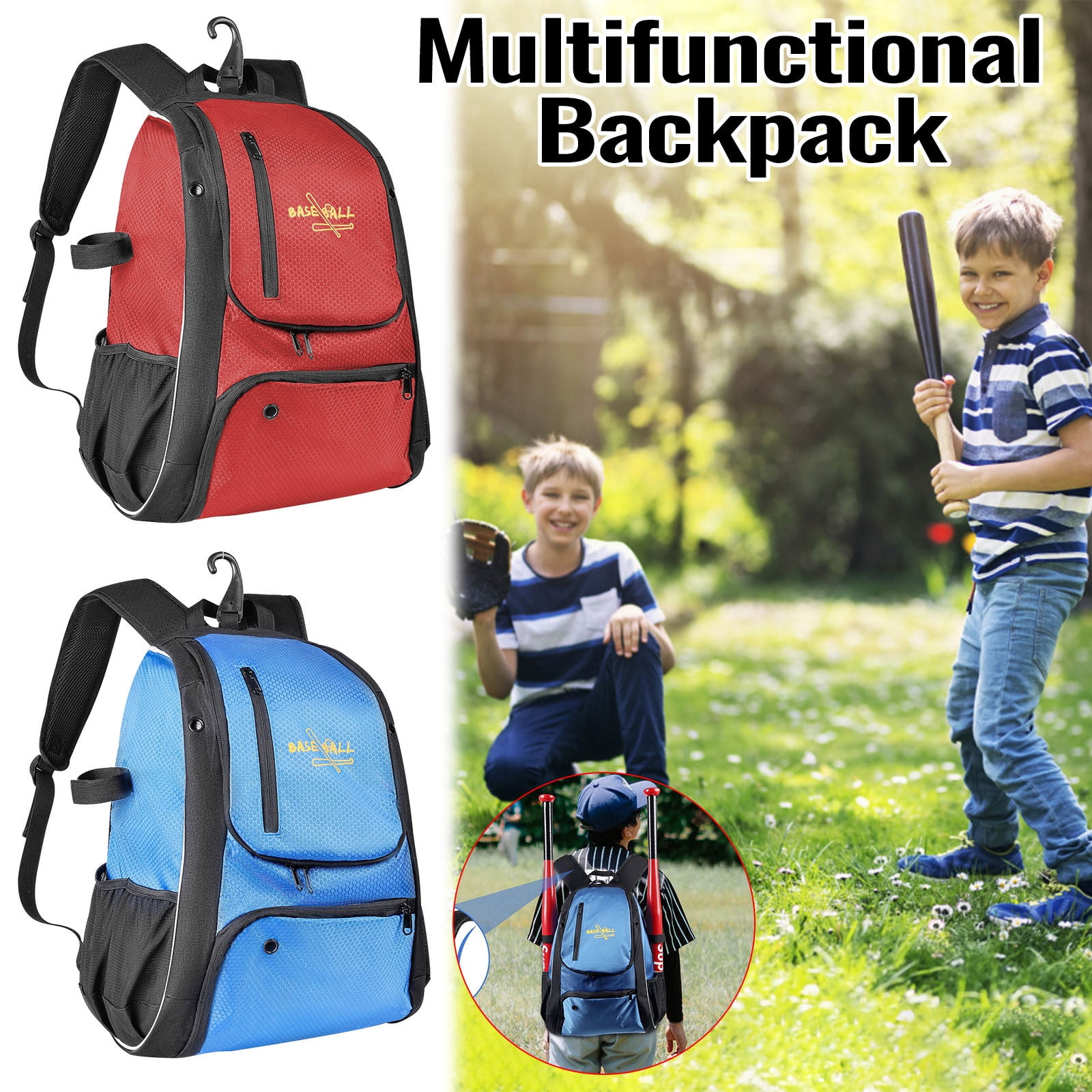 Jacenvly 2024 New Bag Softball Equipment Large Capacity Baseball Bag ...