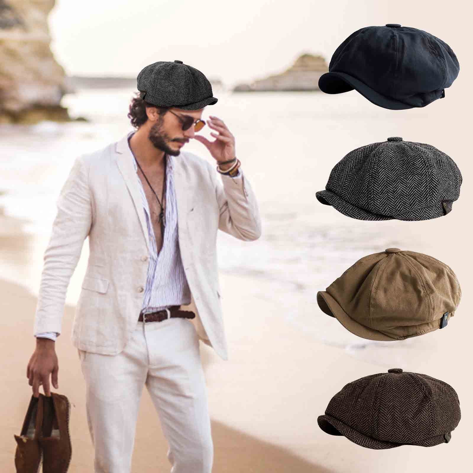 Jacenvly 2024 New Beret Caps Octagonal Sboy Cap Men Vintage Painter ...