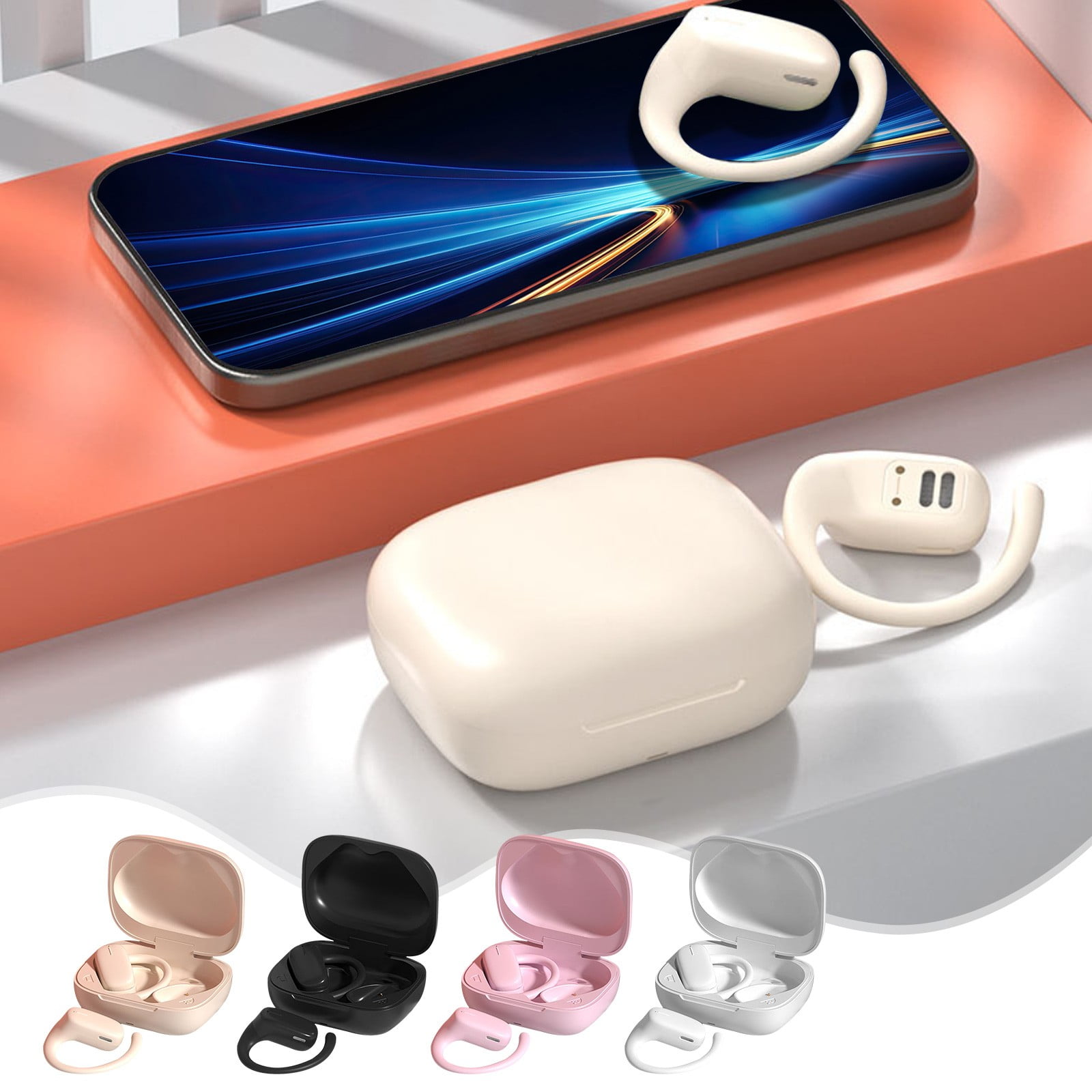 Jacenvly 2024 New Bluetooth Headphones Ear Mounted Non In Ear Bluetooth ...