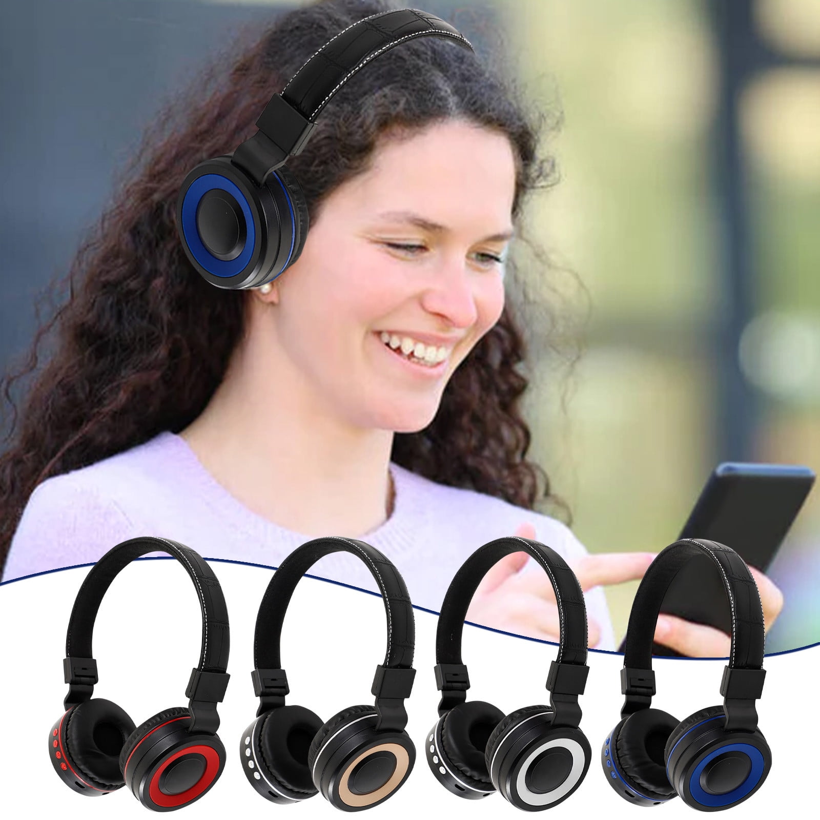 Jacenvly 2024 New Bluetooth Headphones Over Ear Wireless Headset With ...