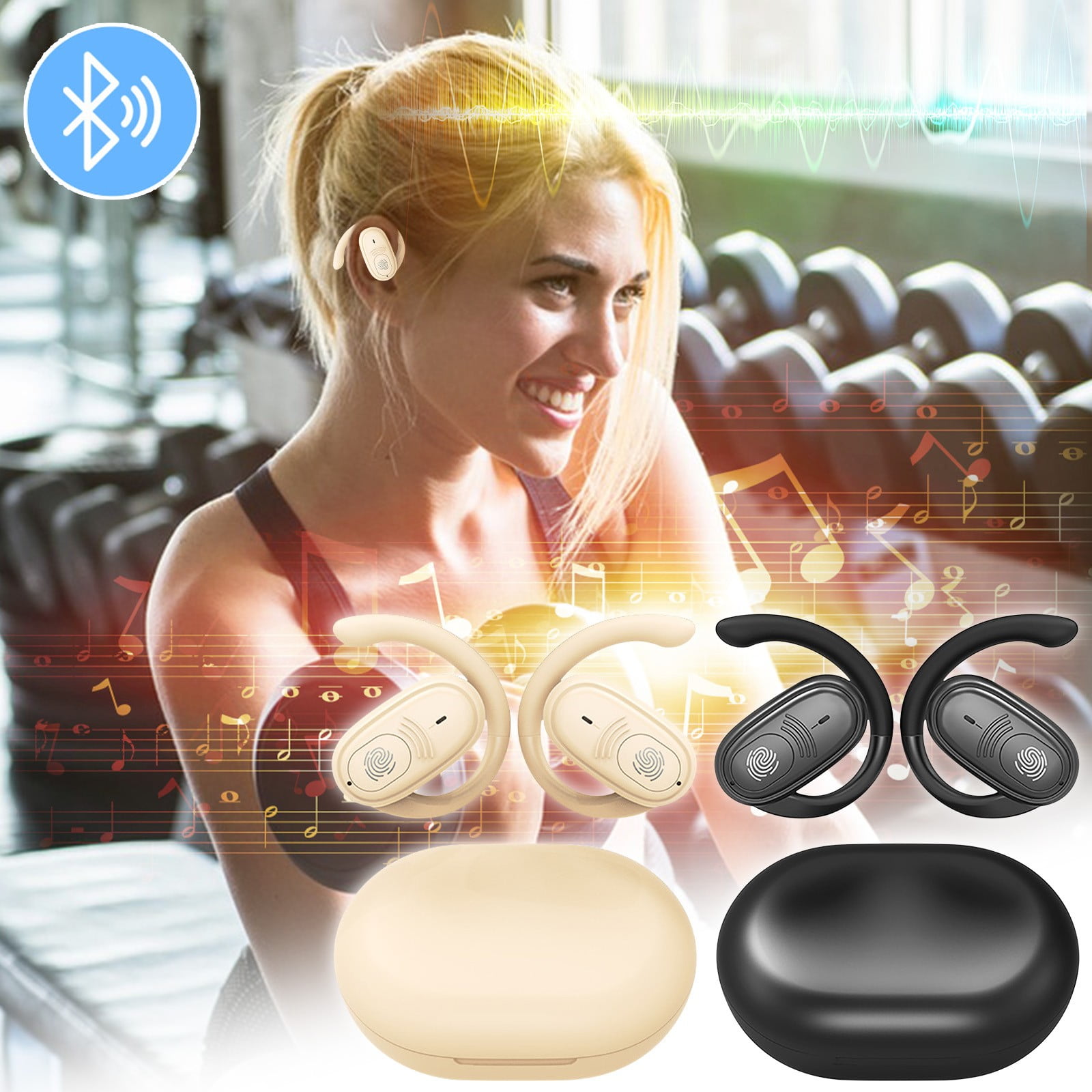 Jacenvly 2024 New Bluetooth Headphones Headphones With Ear Hooks For ...