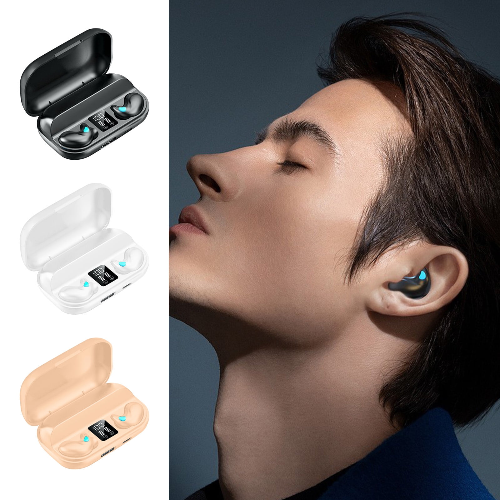 Jacenvly 2024 New Bluetooth Headphones Mini Bluetooth Earphone 5.3 Led ...