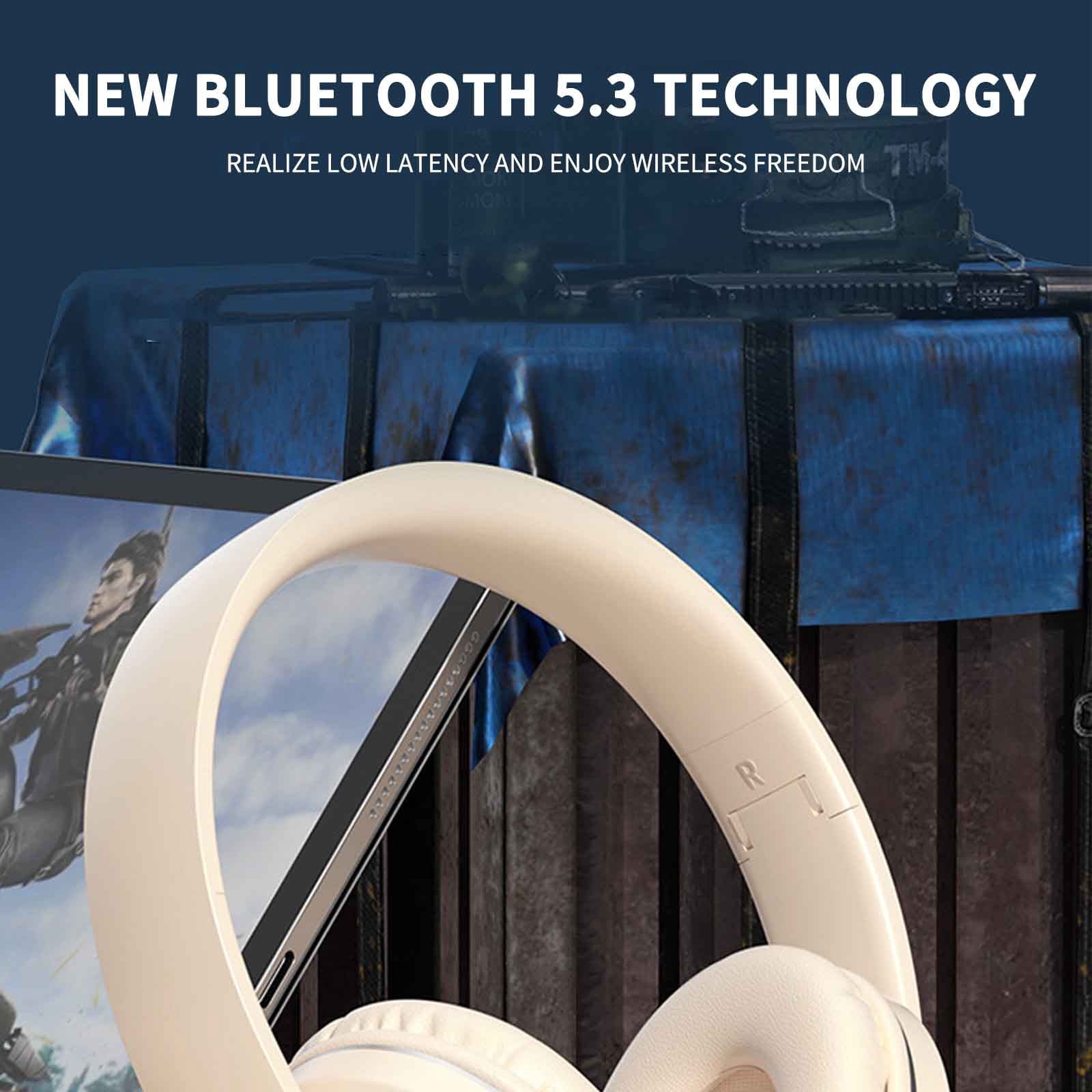 Jacenvly 2024 New Bluetooth Headphones V3 Headworn Wireless Bluetooth ...