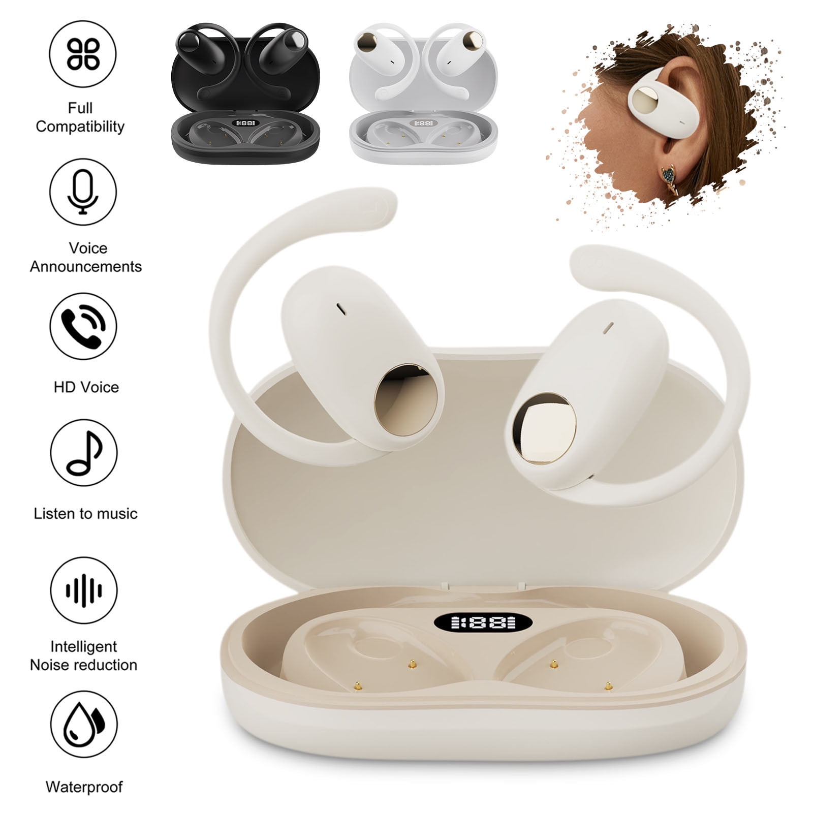 Jacenvly 2024 New Bluetooth Headphones Wireless Bluetooth Earphones ...