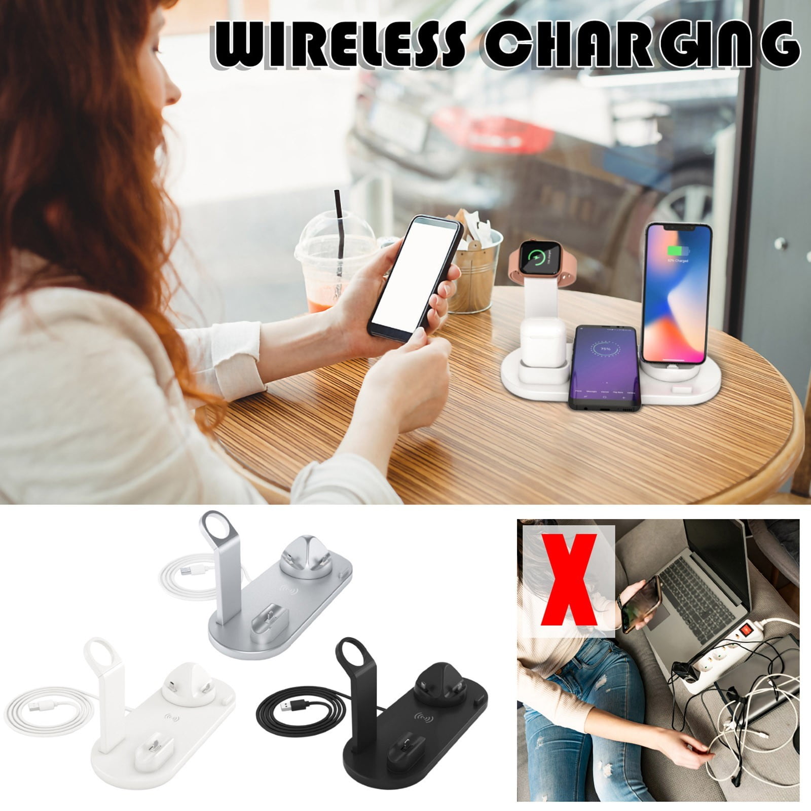 Jacenvly 2024 New Earphones Charging Dock Stand Station Holder Wireless ...