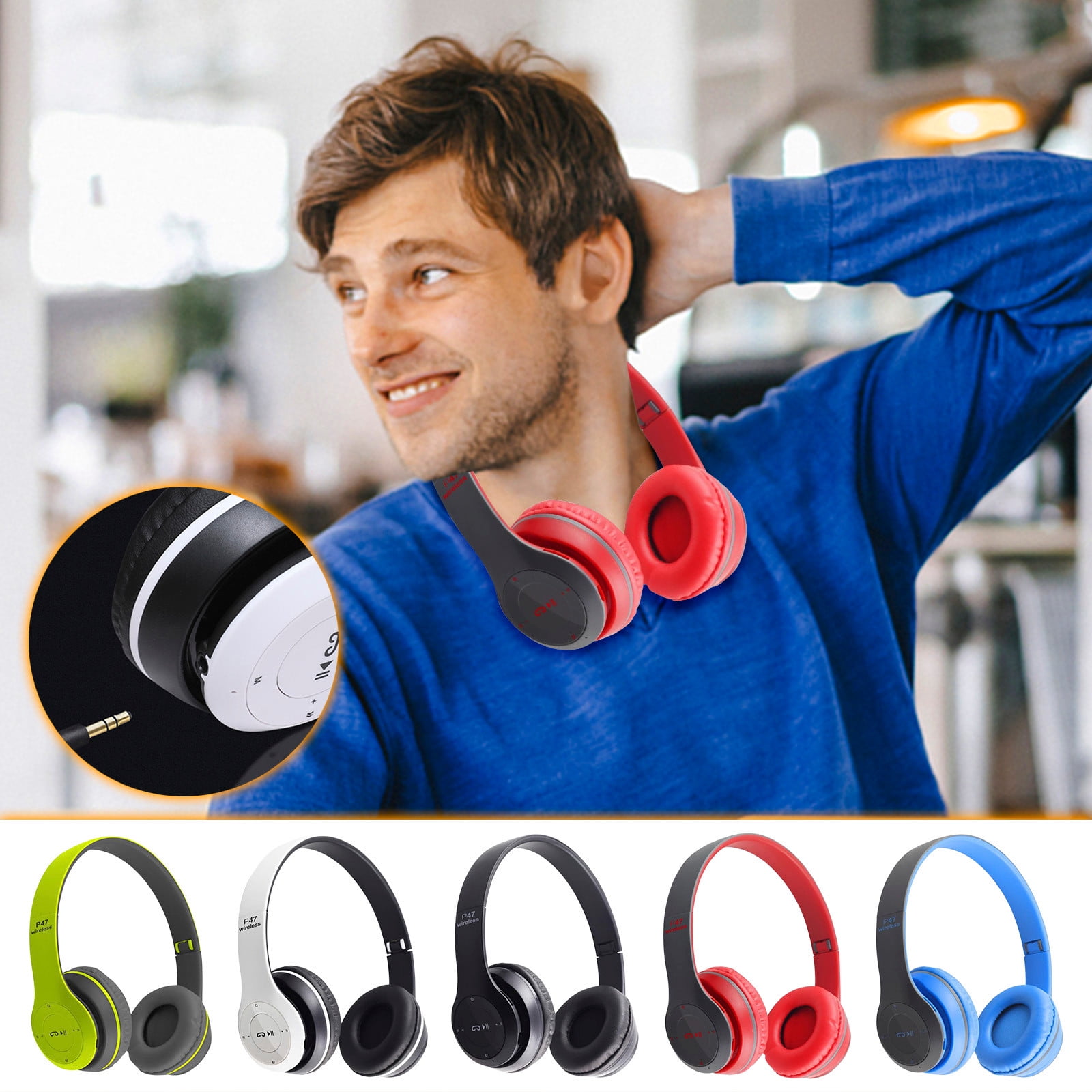 Jacenvly 2024 New Earphones Wireless Bluetooth Earphones Headworn Noise ...
