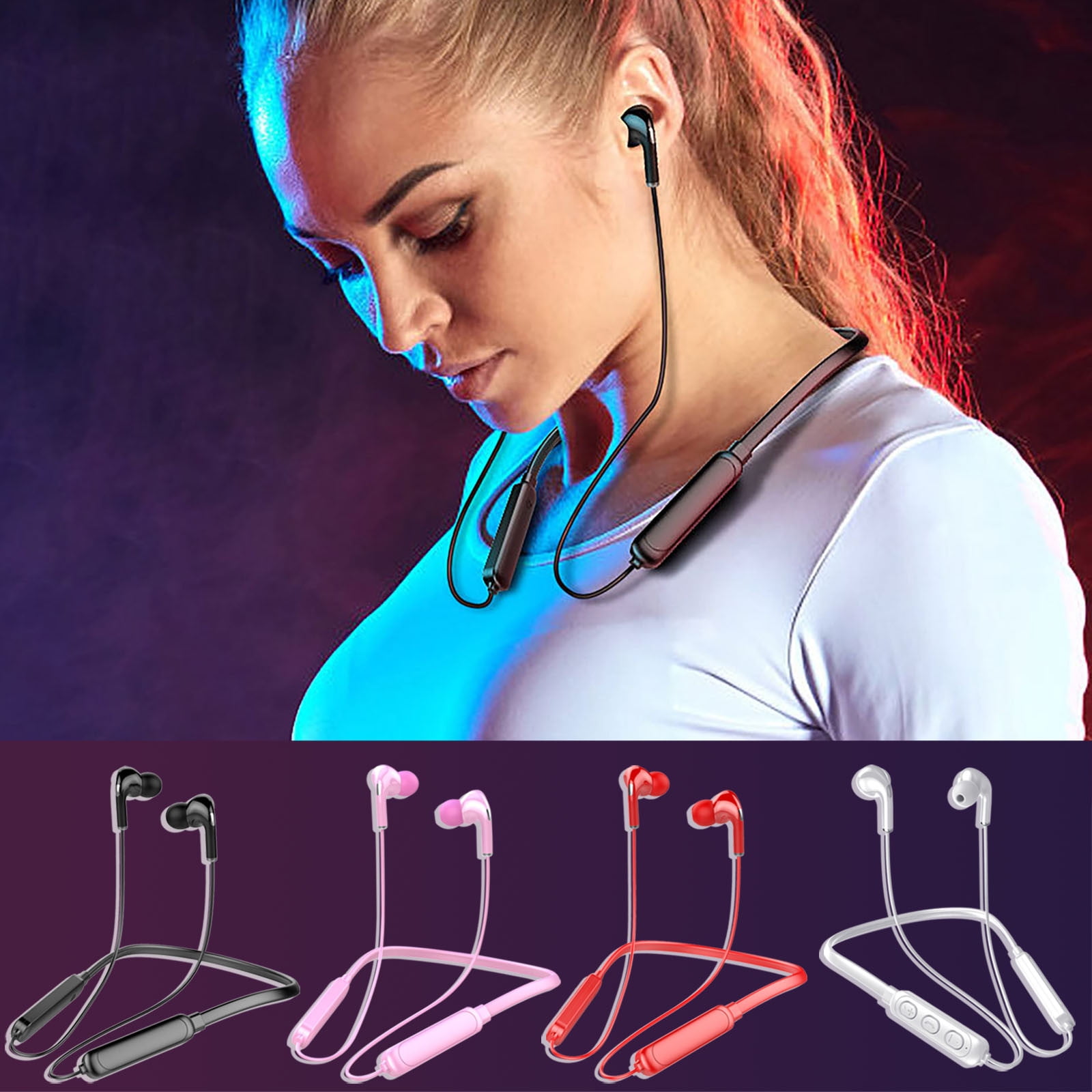 Jacenvly 2024 New Earphones Wireless Bt-71 Bluetooth Headset Neck 5.0 ...