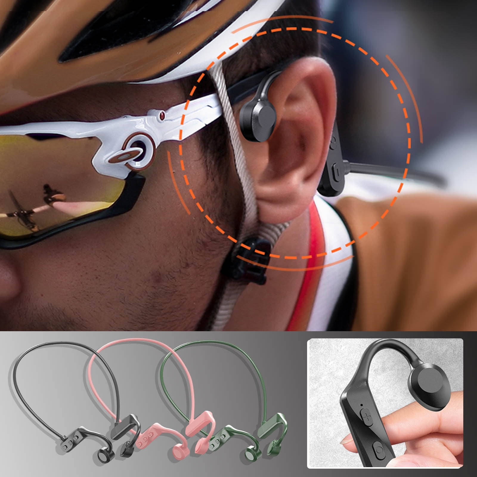 Jacenvly 2024 New Earphones Wireless Conduction New Wireless Bluetooth ...