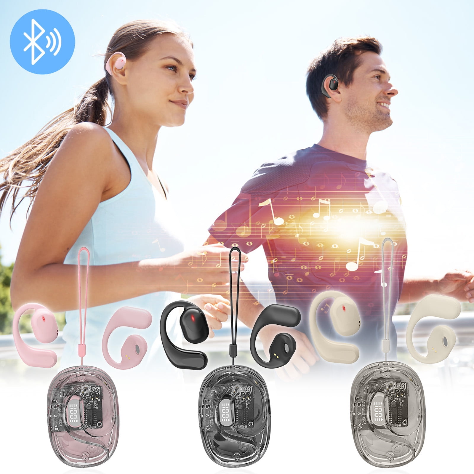 Jacenvly 2024 New Earphones Wireless Earbuds, Wireless Open-Ear Sports Headphones, Clip-On ...