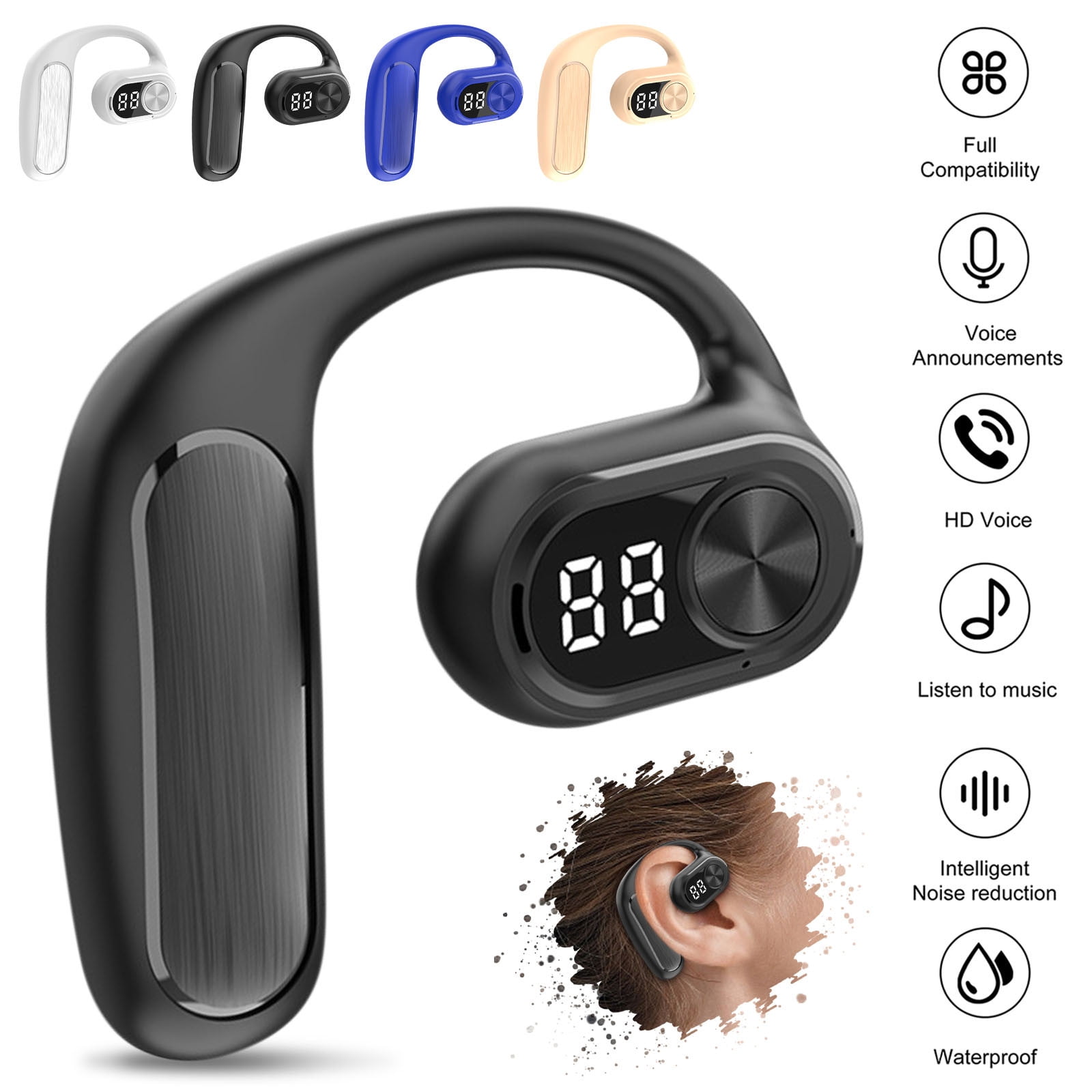 Jacenvly 2024 New Earphones Wireless Wireless Intelligent Bluetooth ...