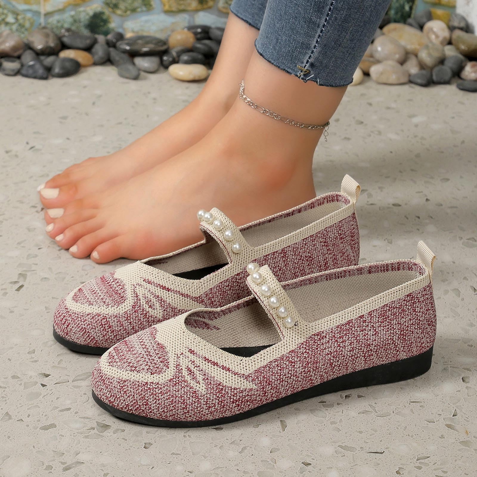 Jacenvly 2024 New Fashion Women Ventilate Casual Round Head Comfy ...
