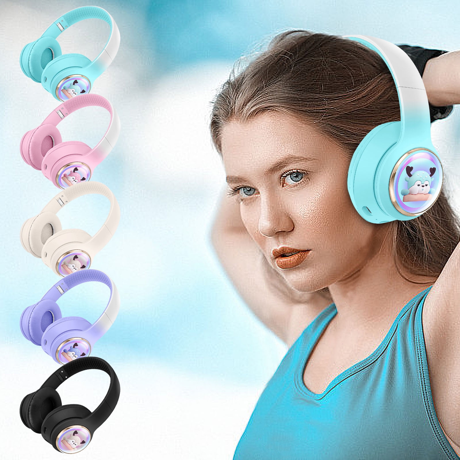 Jacenvly 2024 New Gaming Headset Wireless Bluetooth Earphones With ...