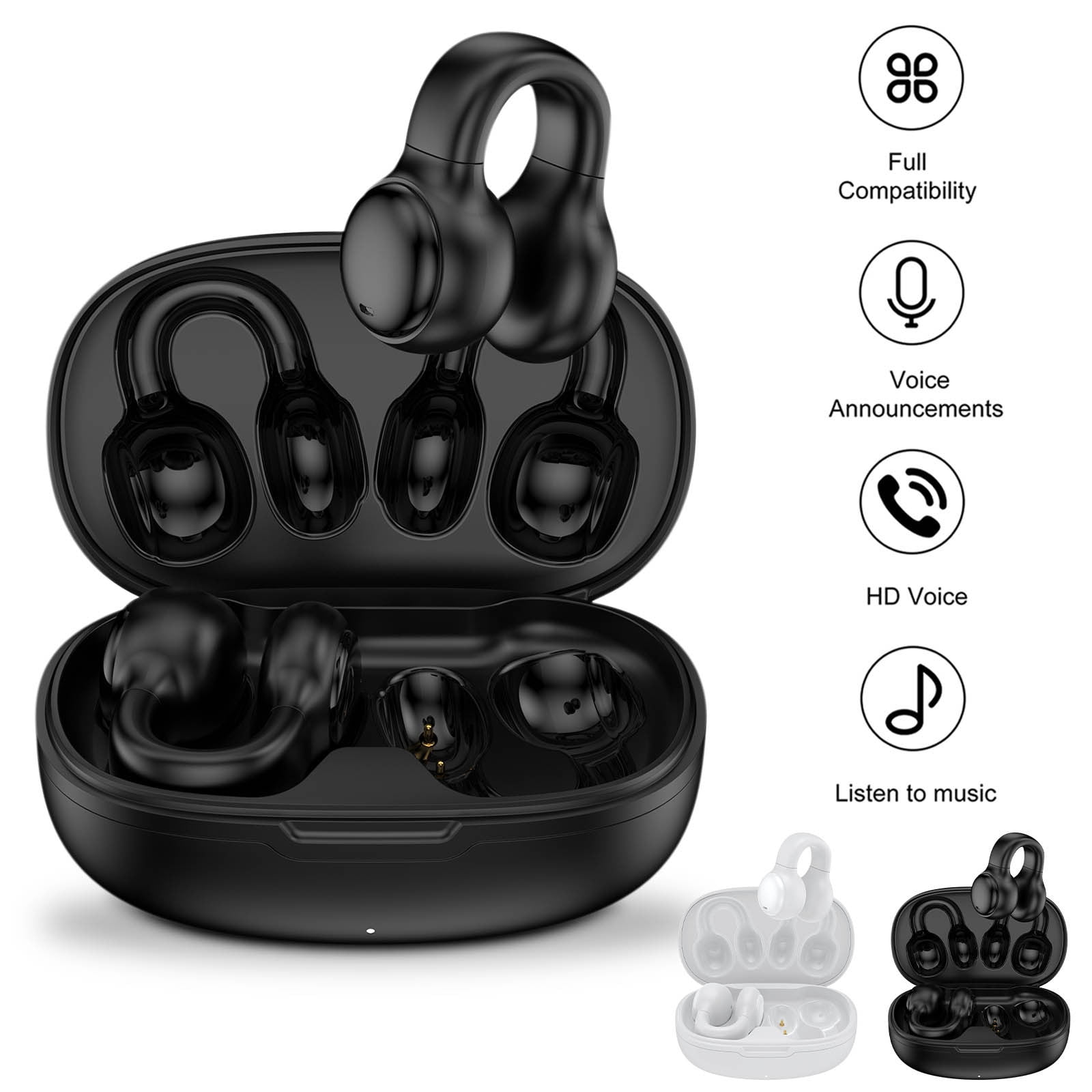 Jacenvly 2024 New Gaming Headset Clearance Wireless Ear Clip Bone ...