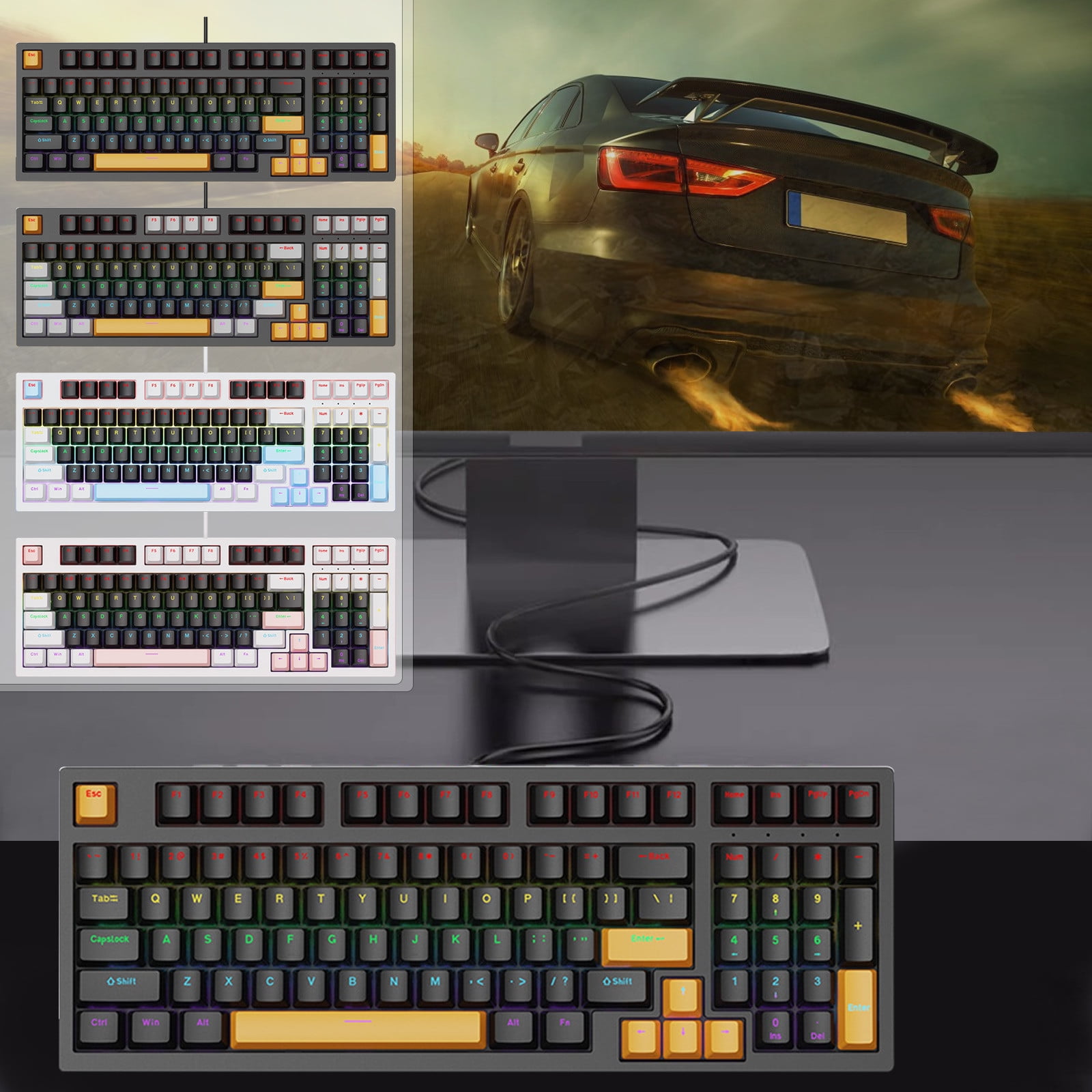 Jacenvly 2024 New Gaming Keyboard Russian True Mechanical Keyboard ...