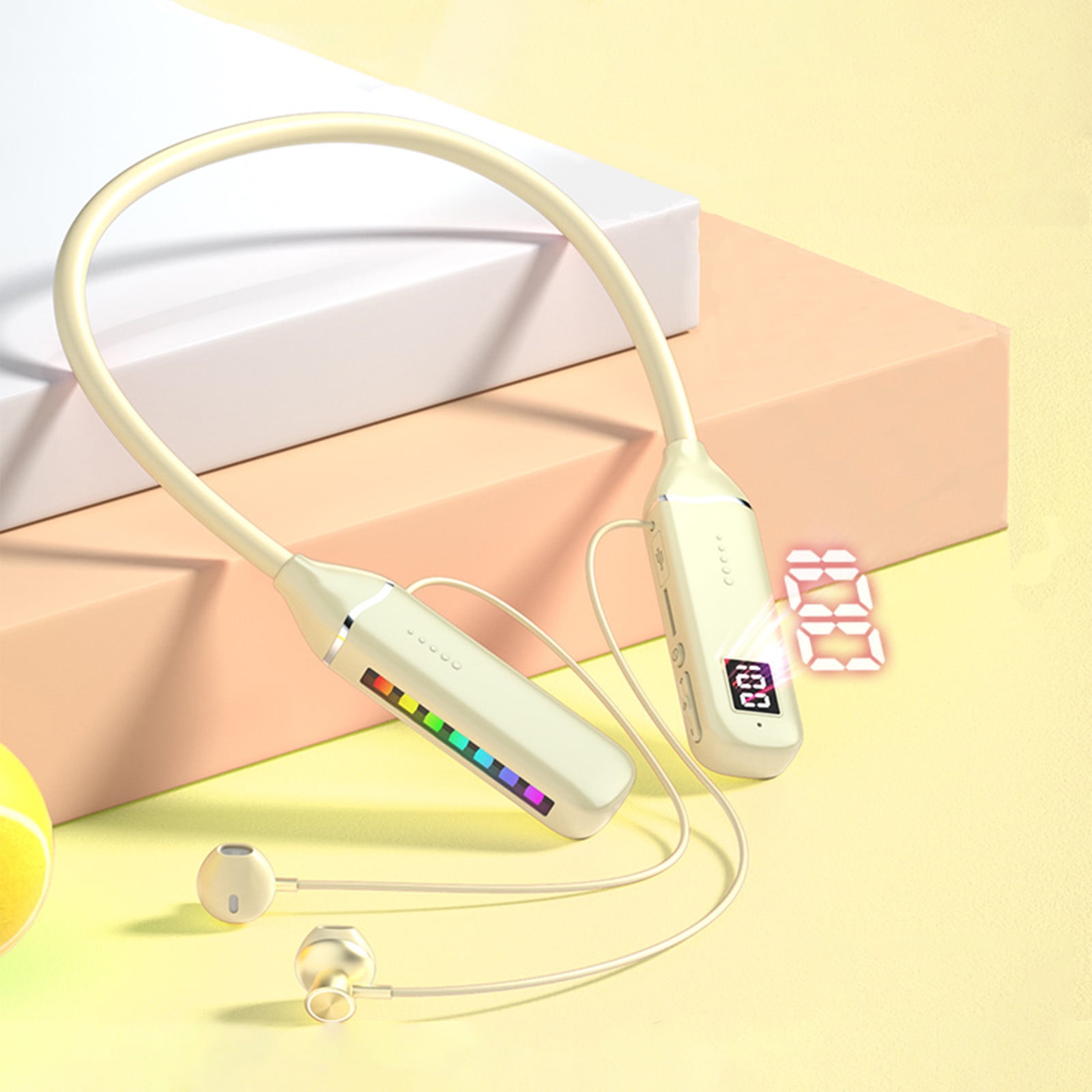 Jacenvly 2024 New Hanging Neck Bluetooth Earphones with Live Rgb ...