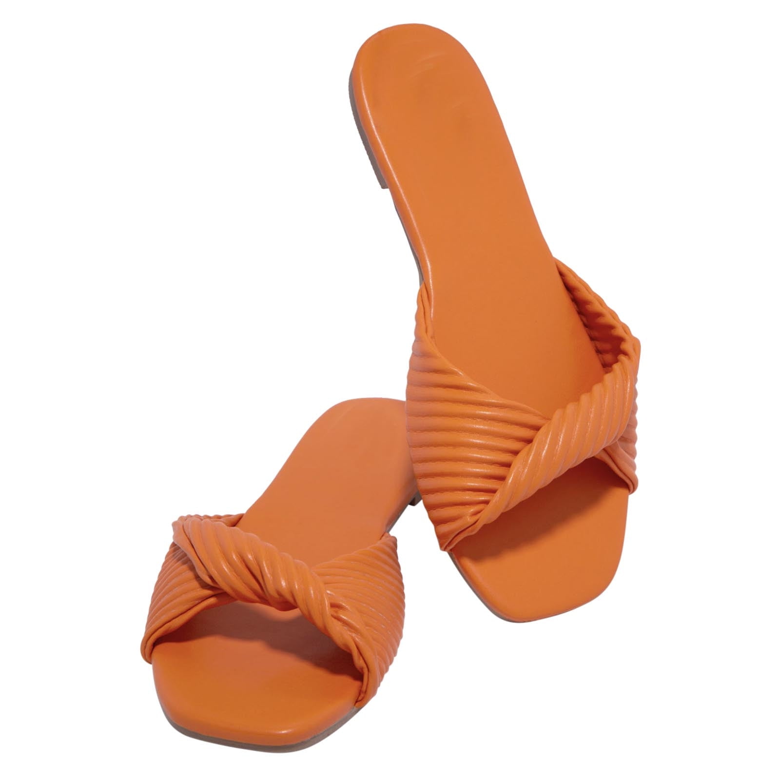 Jacenvly 2024 New Large Flat Bottomed Flip Flops Women's Solid Color ...