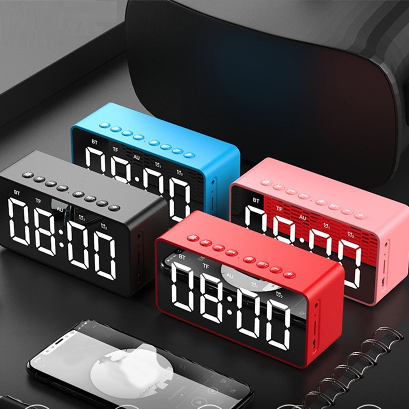 Jacenvly 2024 New Led Mirror Clock with Screen 5.0 Wireless Bluetooth ...