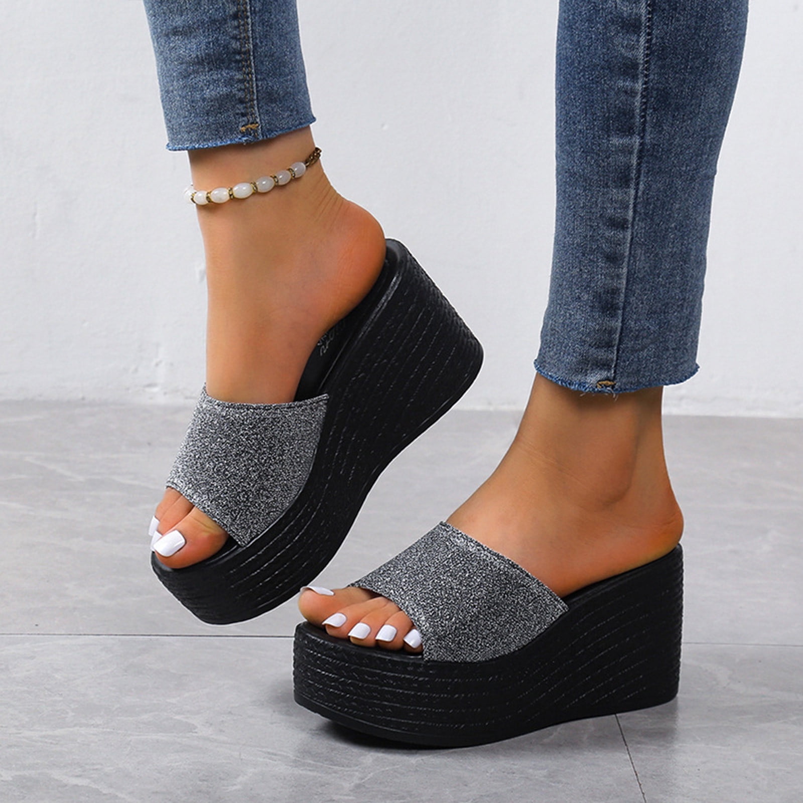 Jacenvly 2024 New Matsu Heel Thick Sole Slope Heel Women's Shoes ...