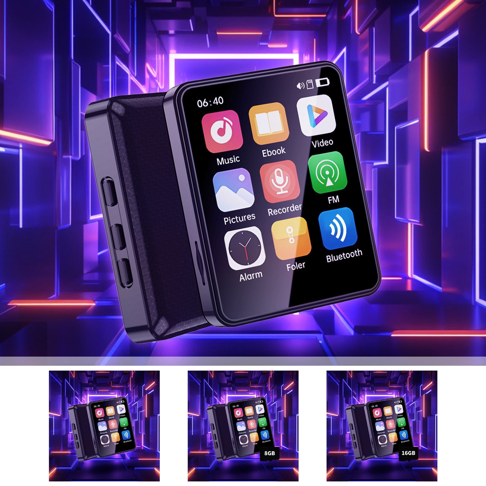 Jacenvly 2024 New Mp4 Music Player with Bluetooth Novel Reader with ...