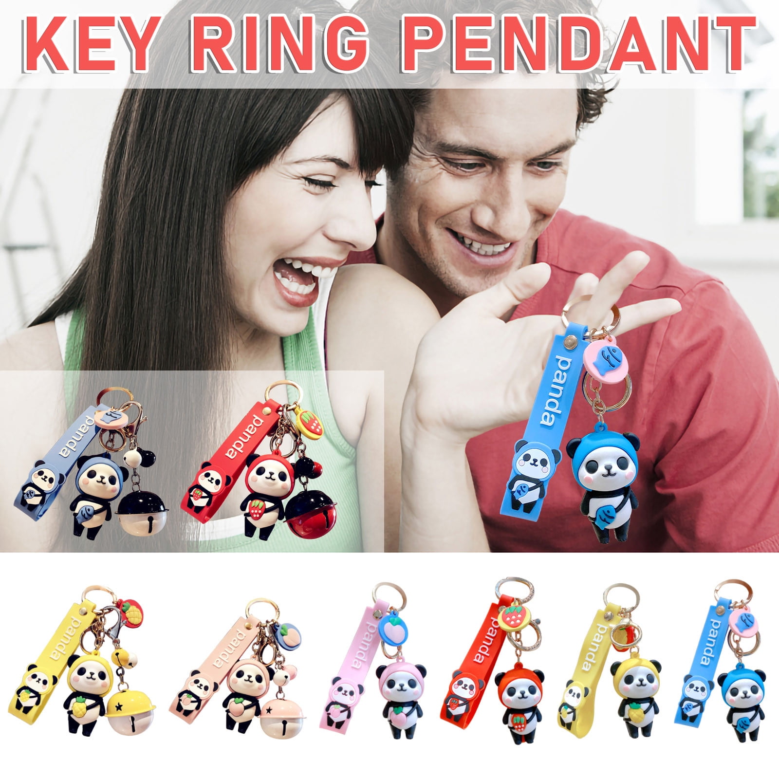 Jacenvly 2024 New Pandas Figure Pvc For Key Wrist Lanyard Key Holder Office Badge Holder ...