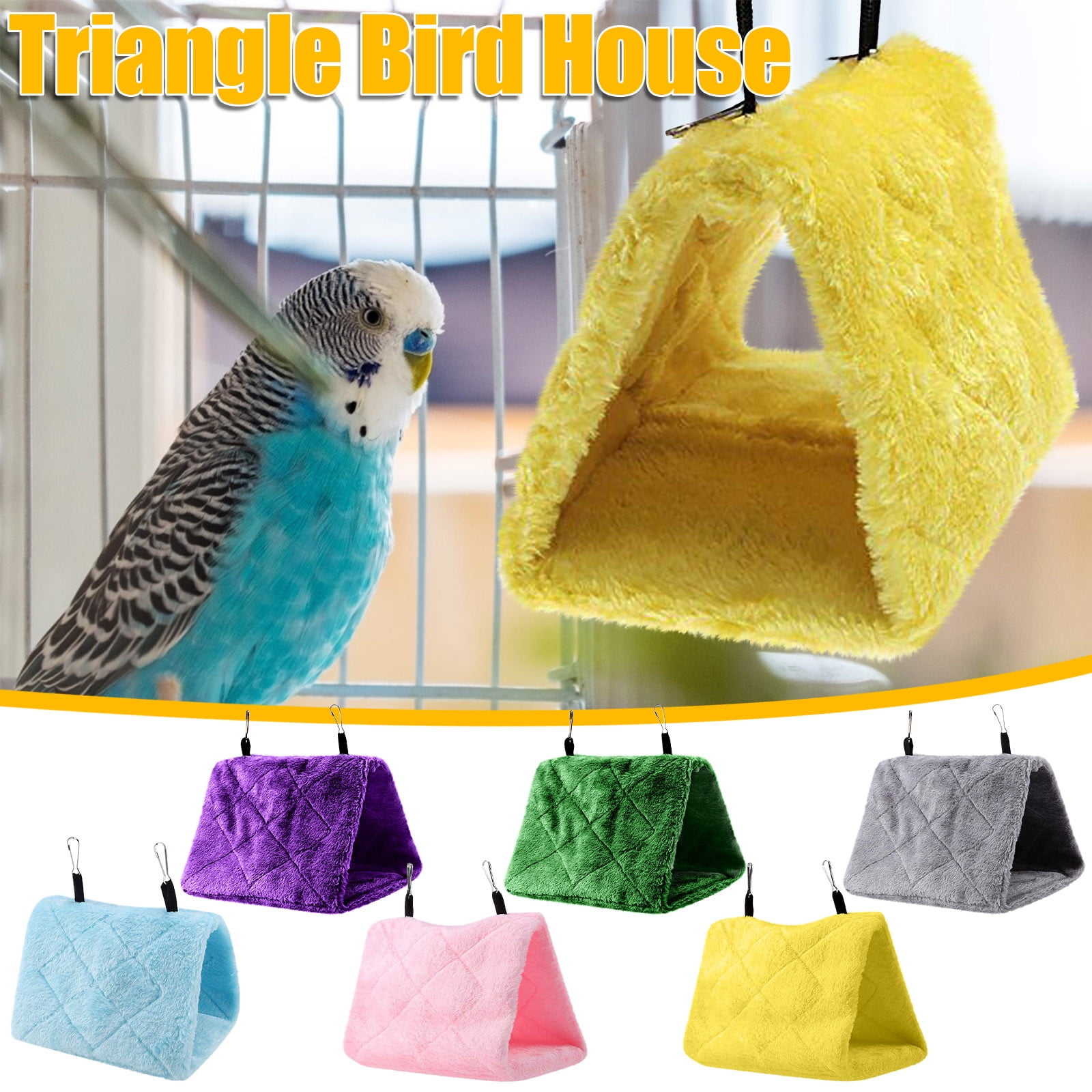 Jacenvly 2024 New Pet Essentials Winter Warm Bird House Plush Bird ...
