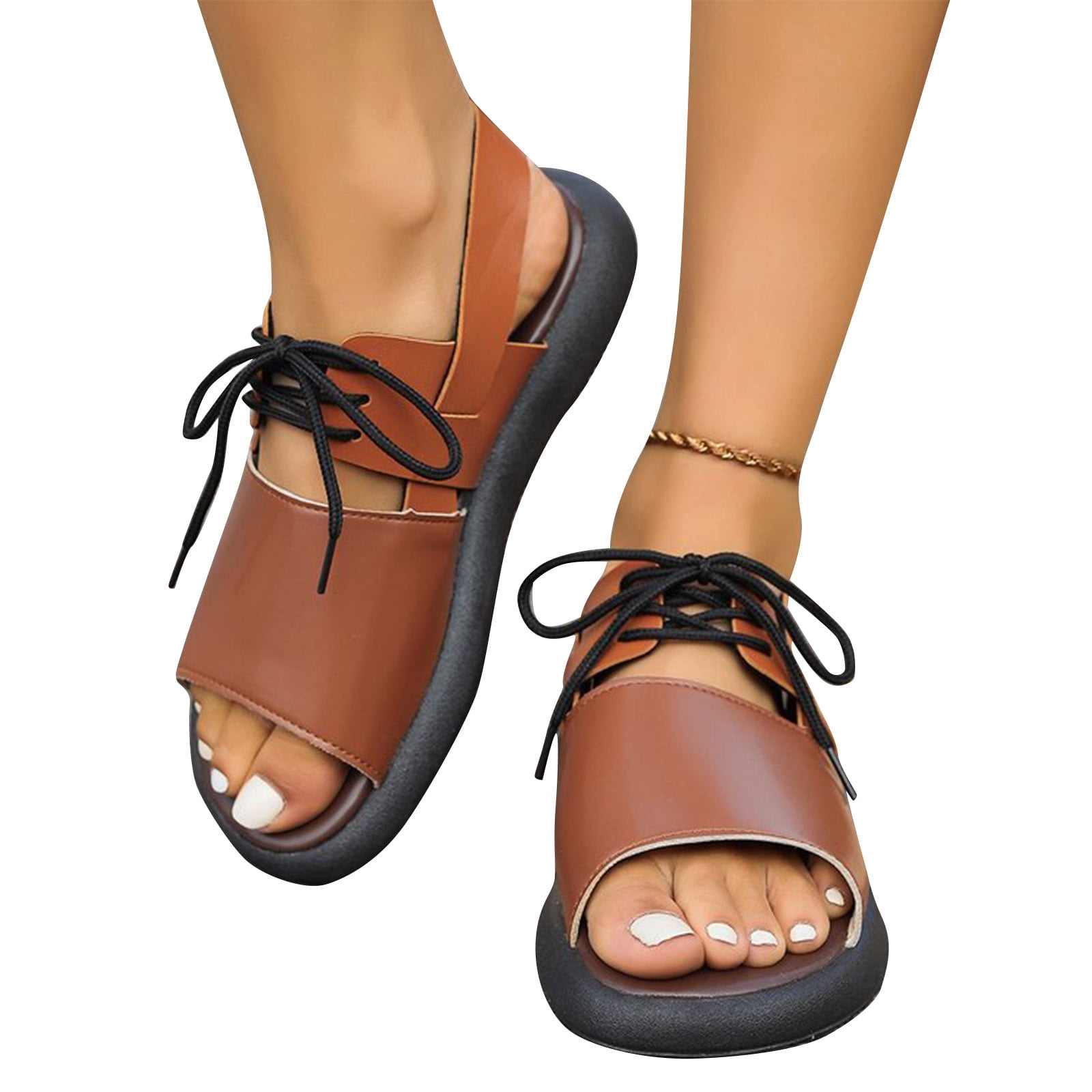 Jacenvly 2024 New Soft Sole Strap Sandals Women's New Versatile Thick ...