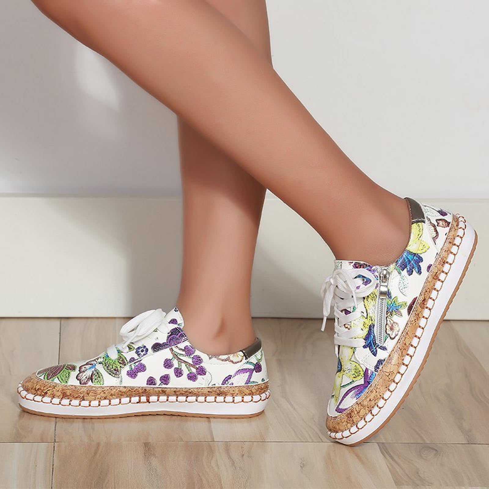 Jacenvly 2024 New Summer Ladies Shoes Lace-Up Zipper Design Colorful ...
