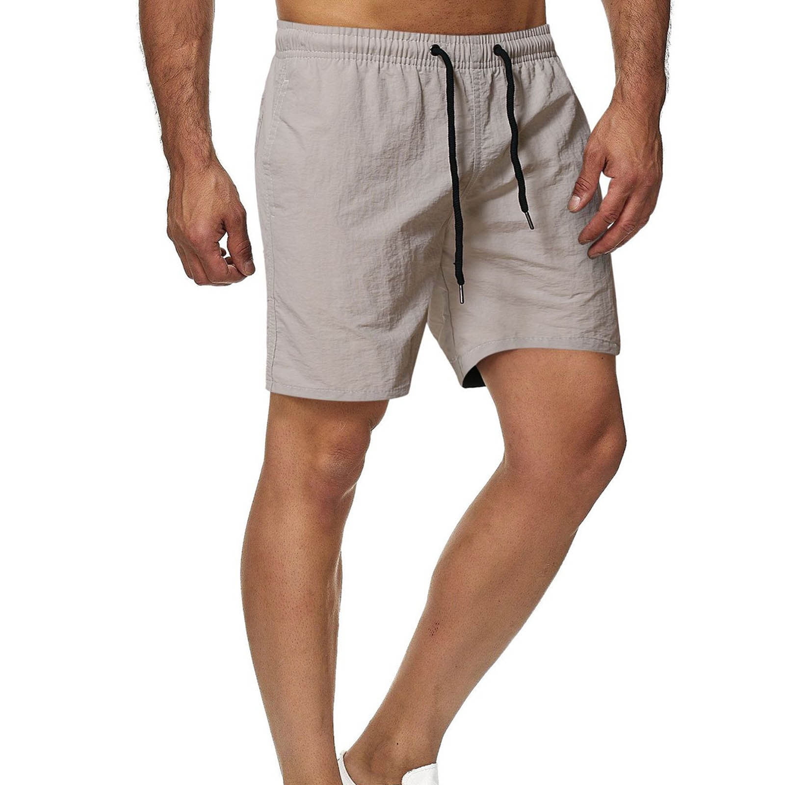 Jacenvly 2024 New Summer Mens Shorts Fashion Man Solid Elastic Waist ...