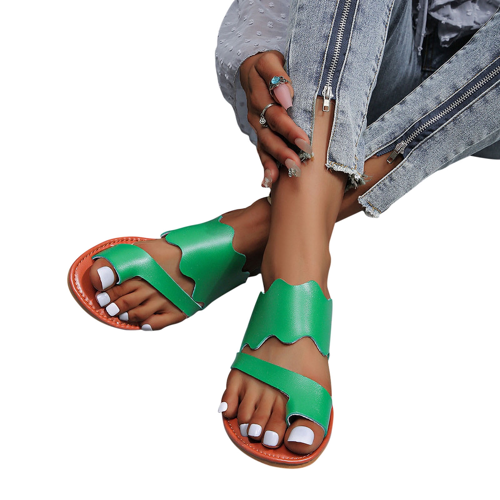 Jacenvly 2024 New Trendy Comfortable Flat Heel Beach Women's Slippers ...