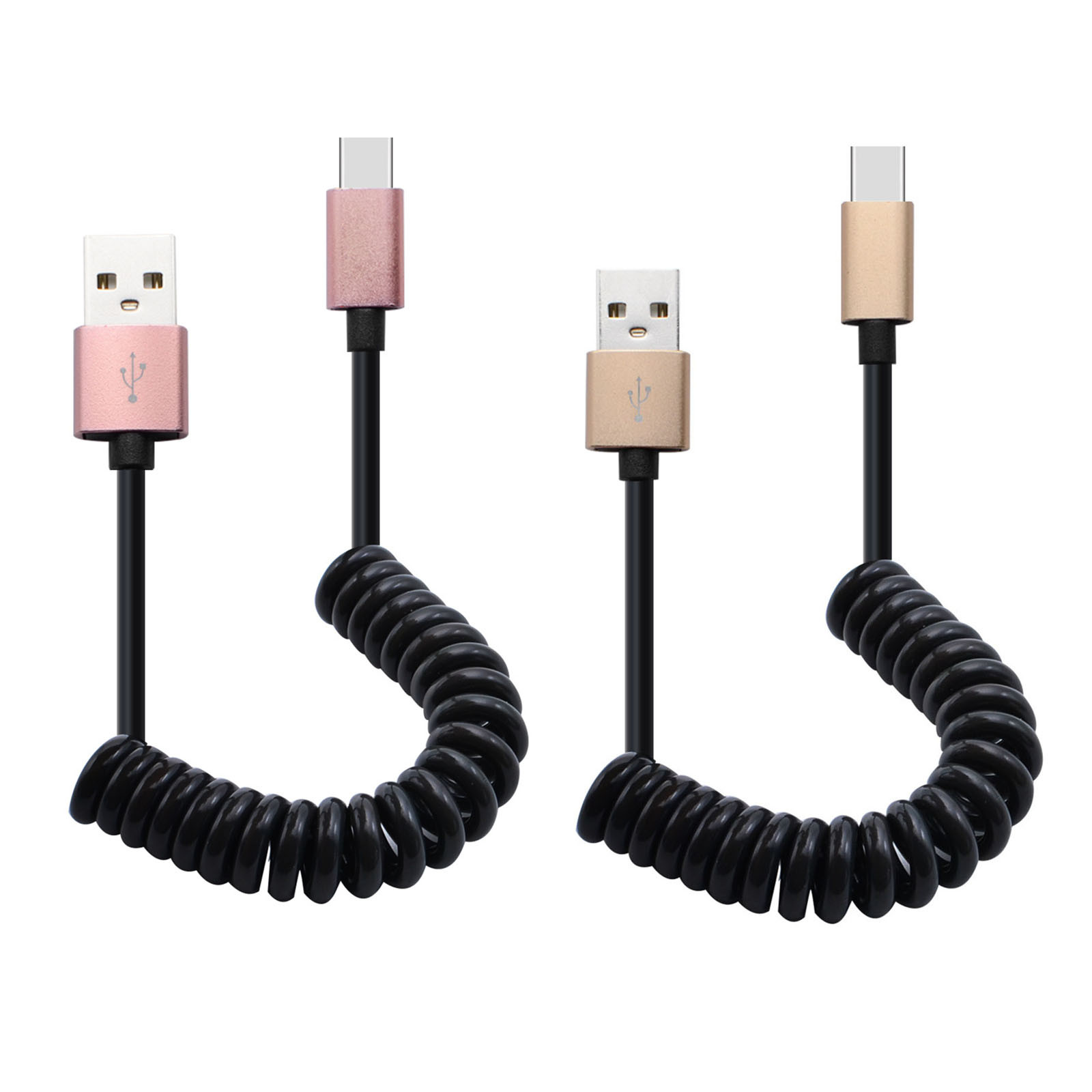 Jacenvly 2024 New Type-C Charger Spring Coiled Cable Data Sync For ...