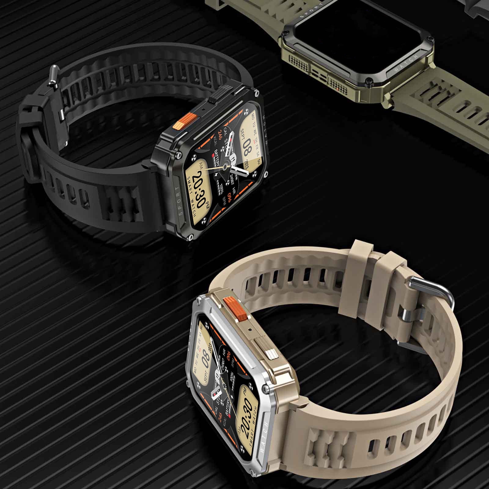 Jacenvly 2024 New Watch Batteries Smart Watch 50M Waterproof Rugged ...