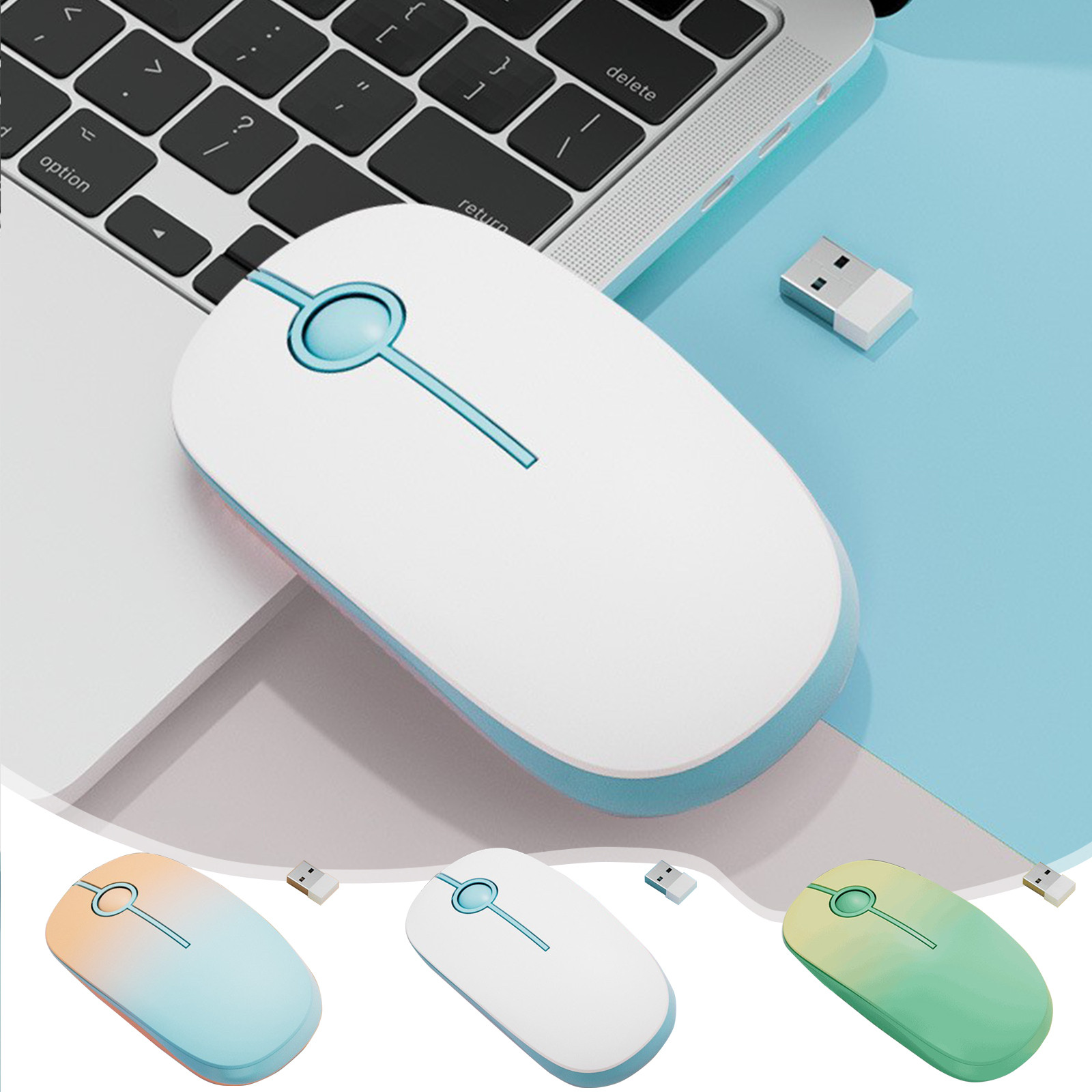 Jacenvly 2024 New Wireless Mouse Trendy Colours Low Latency Silent ...