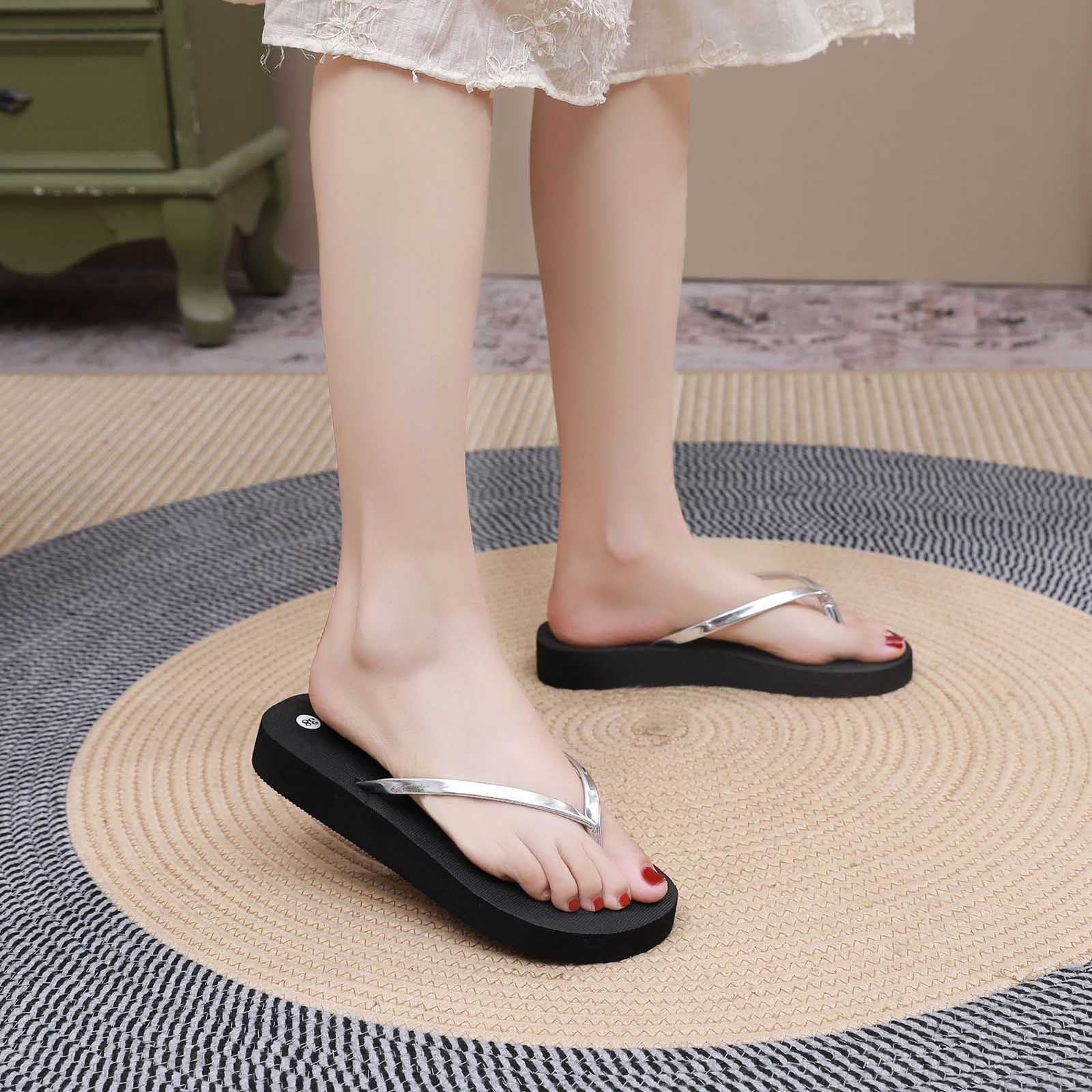 Jacenvly 2024 New Women New Summer Flip-Flops Thin Strip Fashion Beach ...