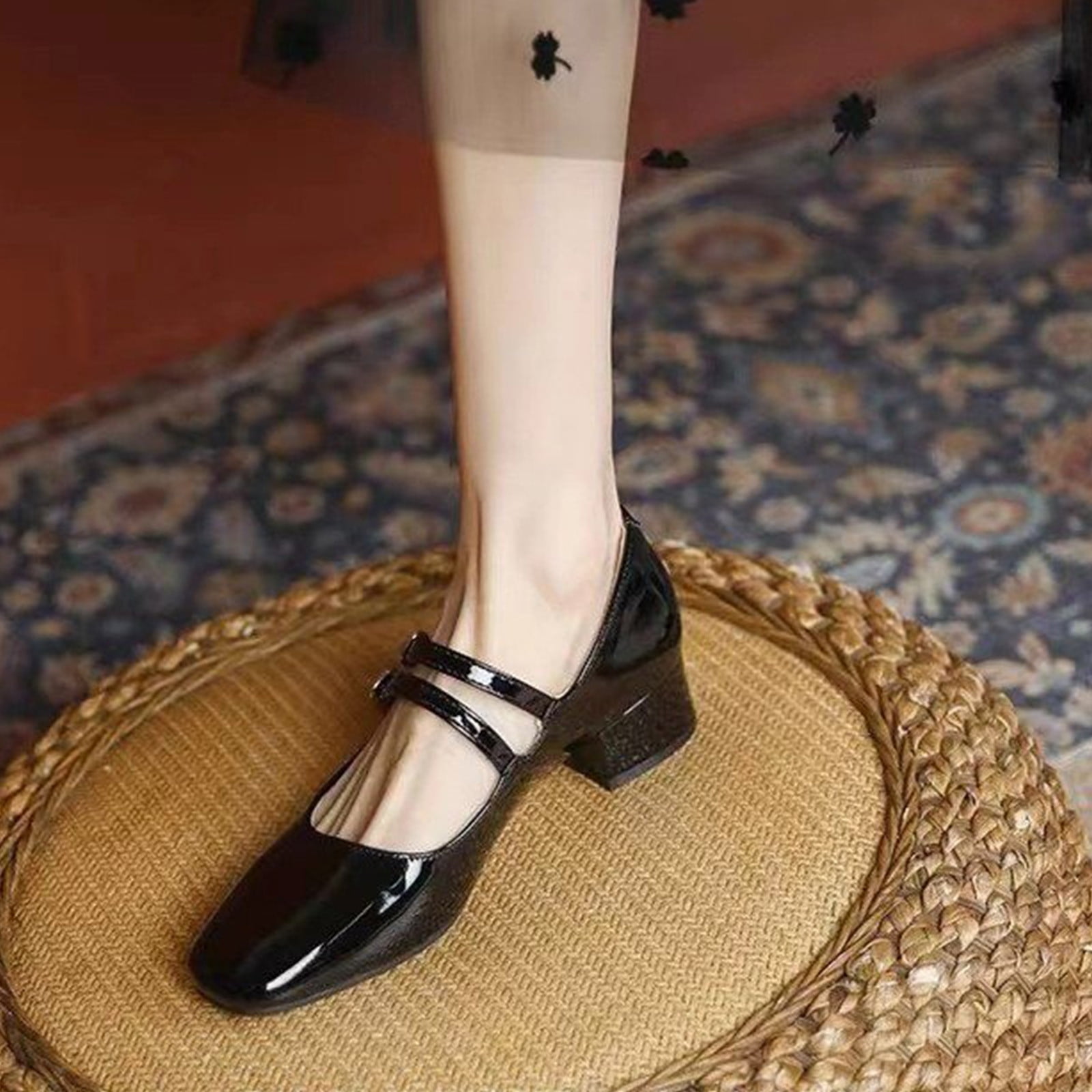 Jacenvly 2024 New Women Rectangular Toe Shoes Ladies Fashion Pump Shoe ...