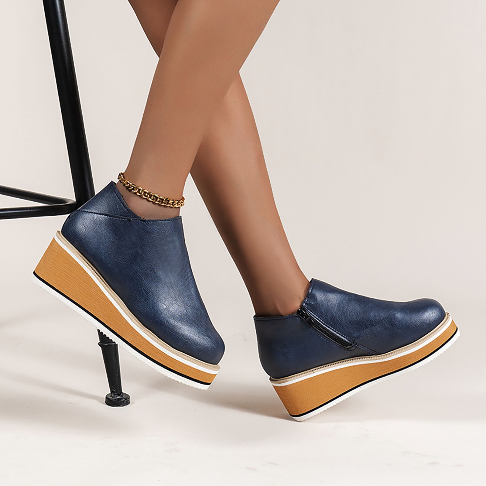 Jacenvly 2024 New Women Retro Flat Bottom Shoes Casual Boots Plus Size ...