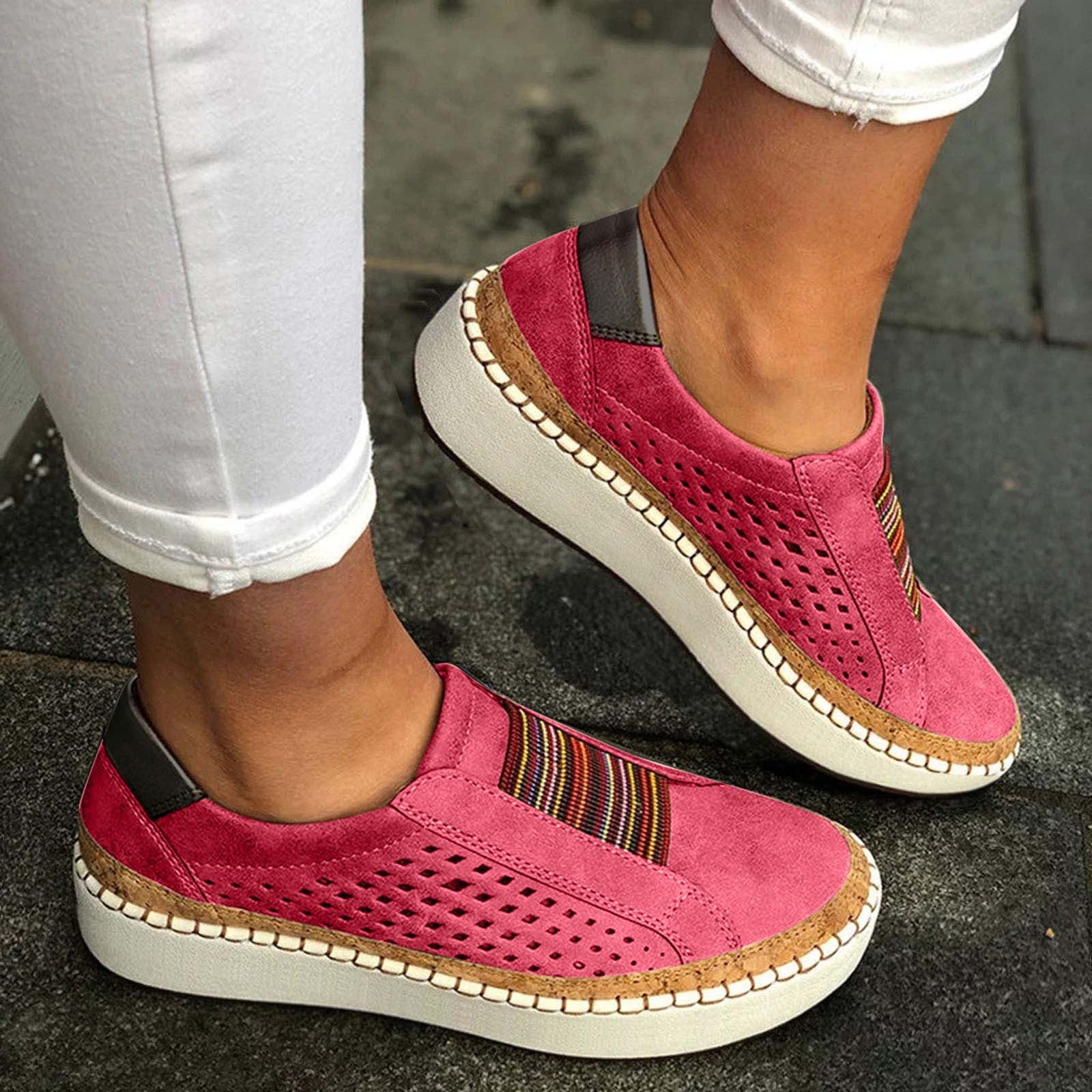 Jacenvly 2024 New Women's Fashion Casual Hollow-Out Round Toe Slip on ...
